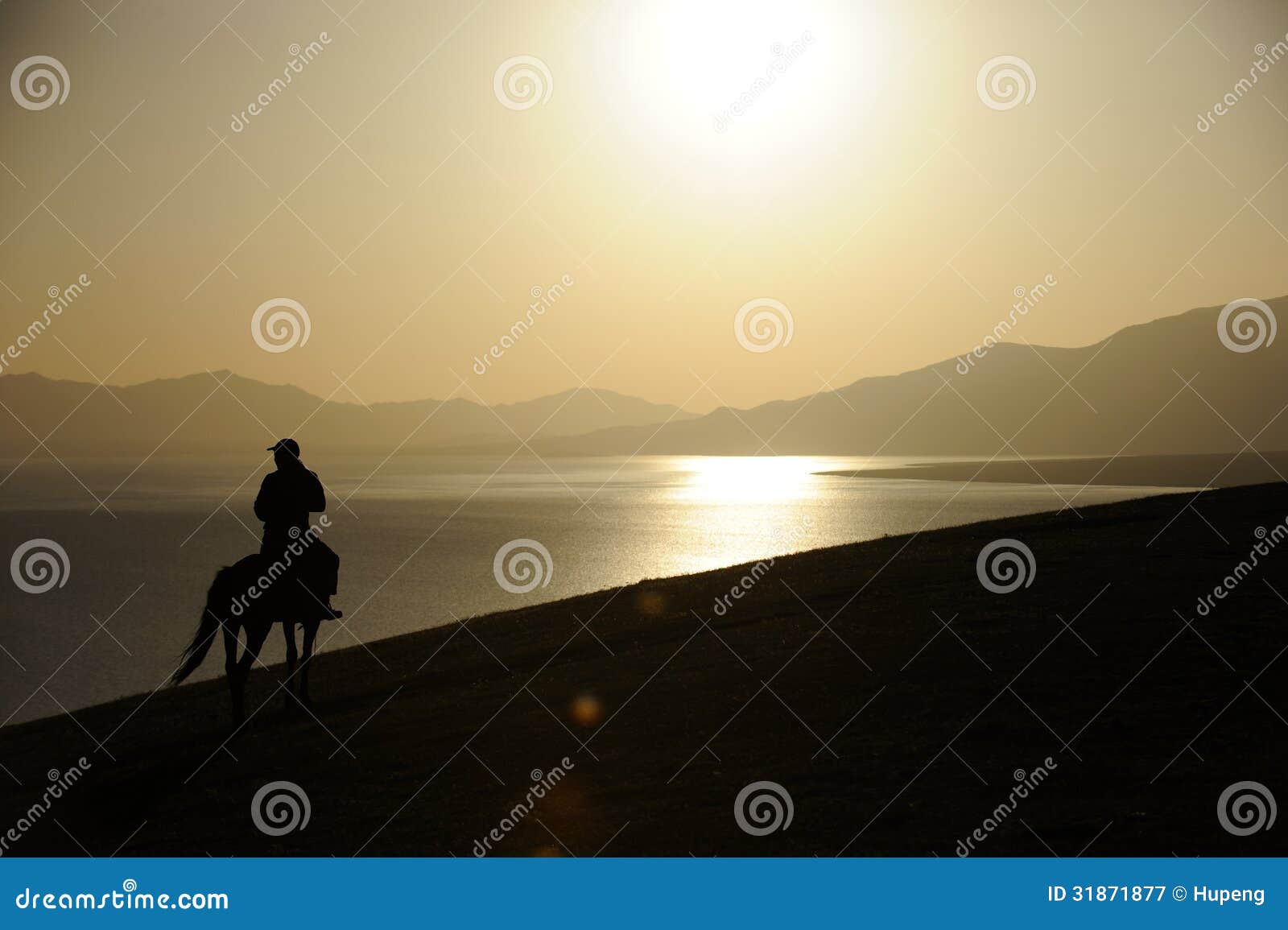 People Riding Horse at Sunrise Stock Image - Image of black, brown ...