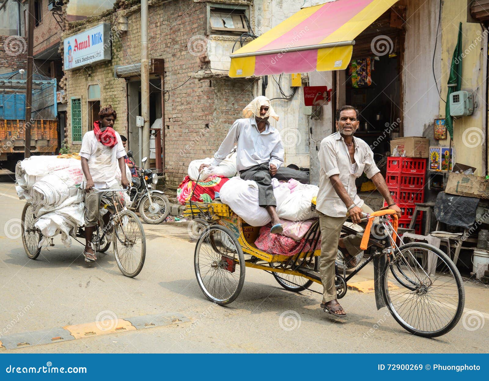 People Riding Rickshaws on Street in Amritsar, India Editorial Stock ...