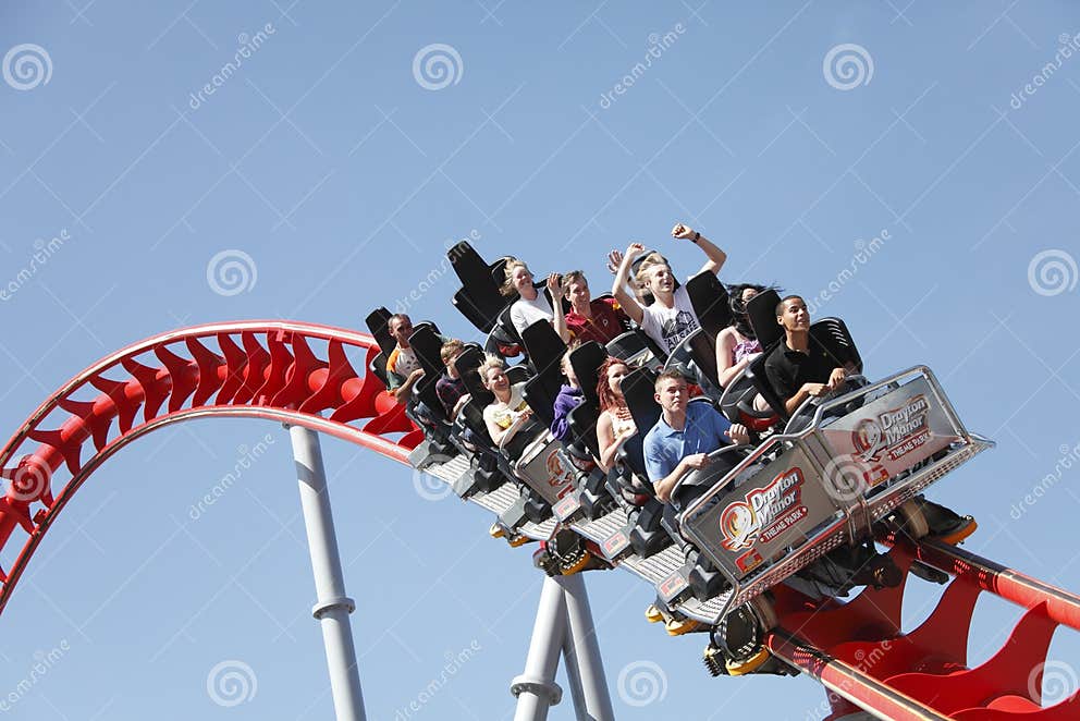 People Riding Roller Coaster Editorial Image - Image of park, adults ...
