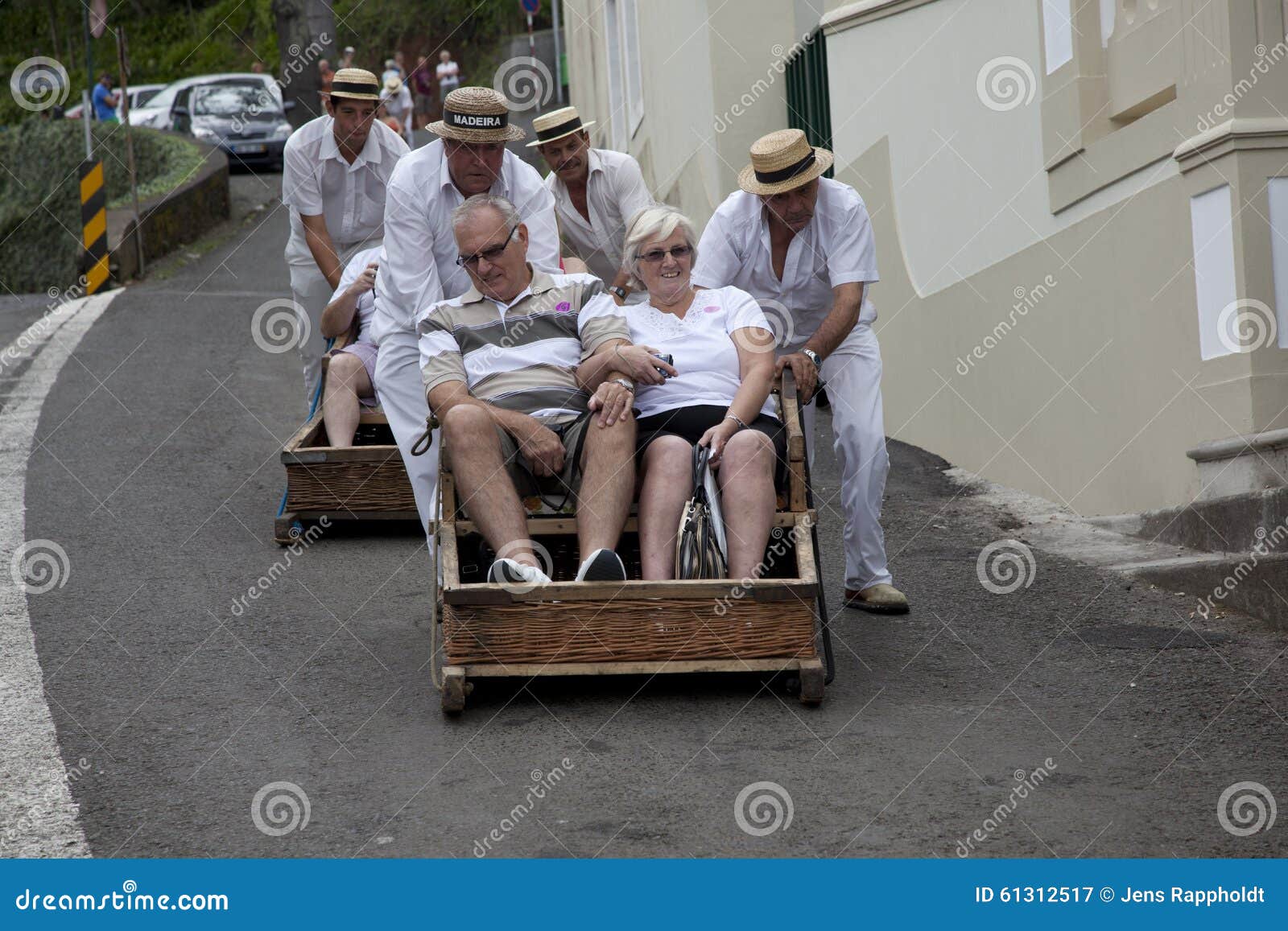 People Riding Sled in Madeira Editorial Photography - Image of streets ...