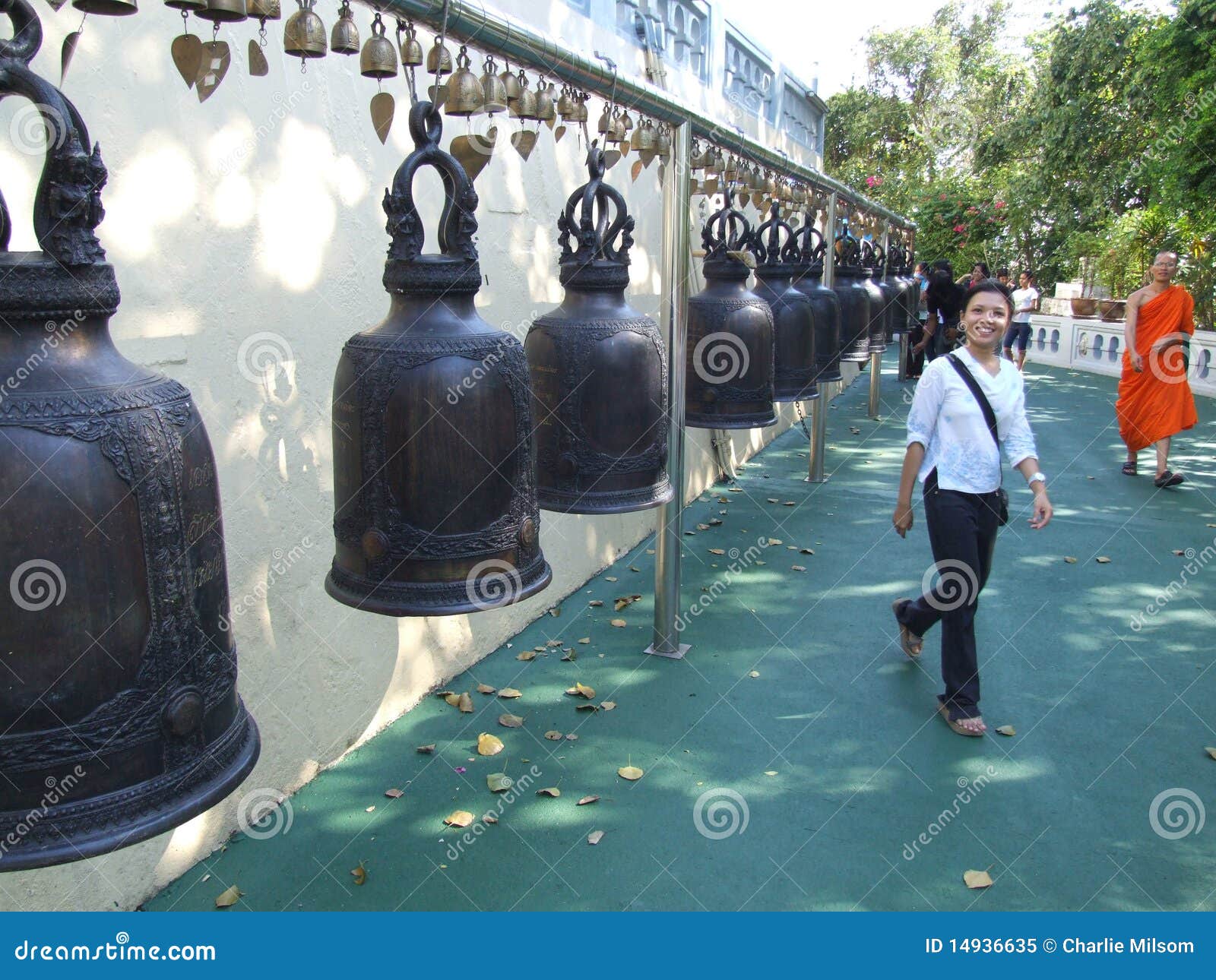 Ring Bells In Temple. Bell Sound Is Auspicious Which Welcome Divinity ...