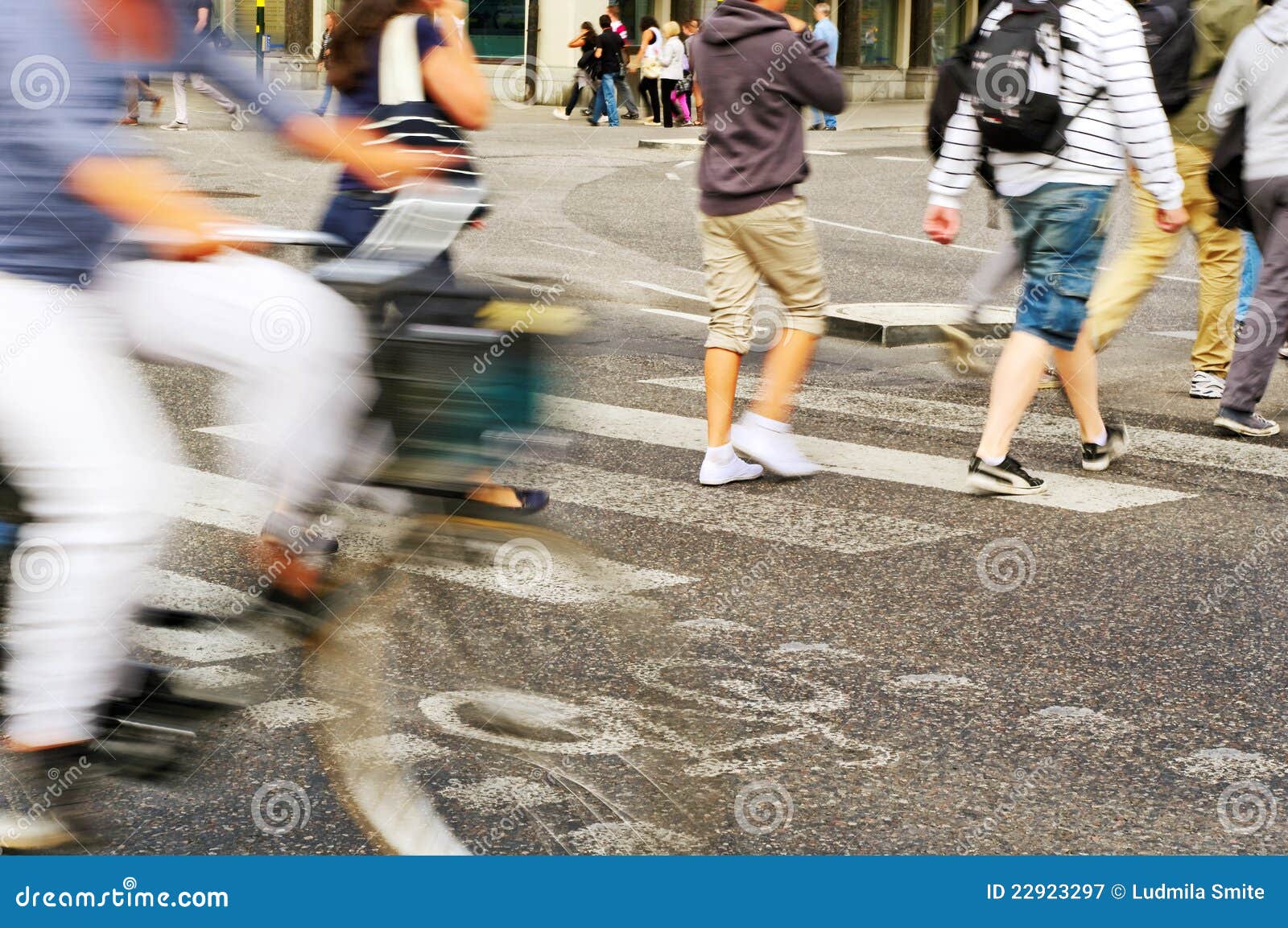 People on the road. stock image. Image of light, cycle - 22923297