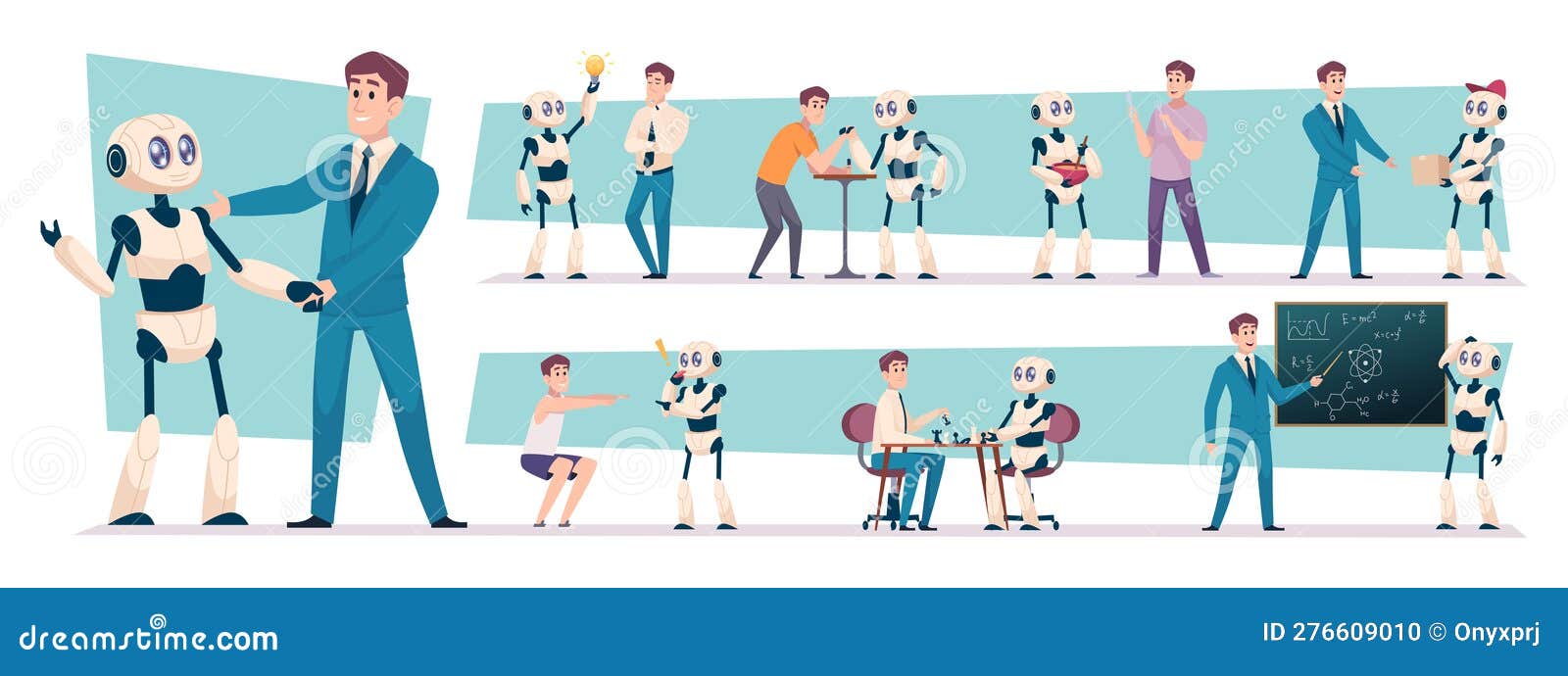 AI Robots And Androids Work With Many Tools In Manufacturing And ...