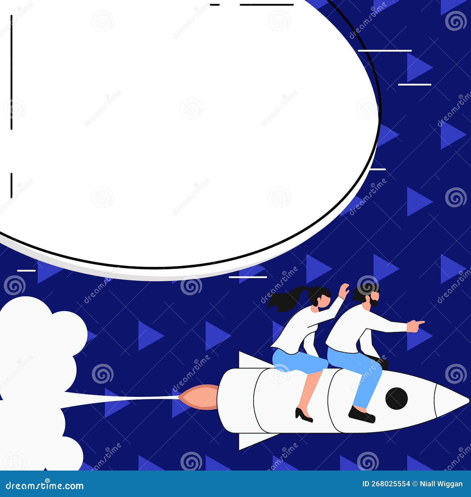 People on Rocket Ship Launching Fast Straight Up. Spaceship Drawing ...