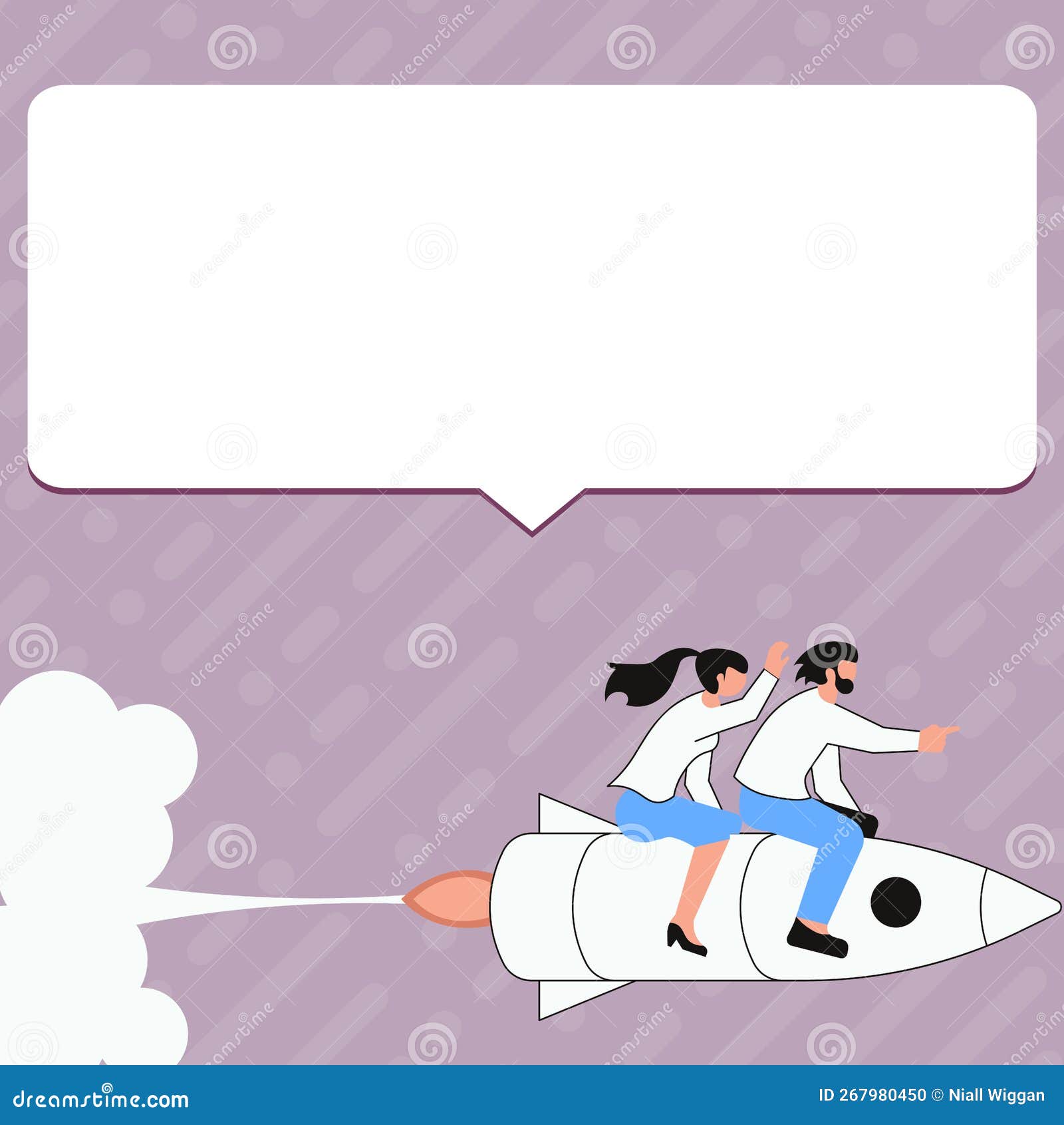 People on Rocket Ship Launching Fast Straight Up. Spaceship Drawing ...