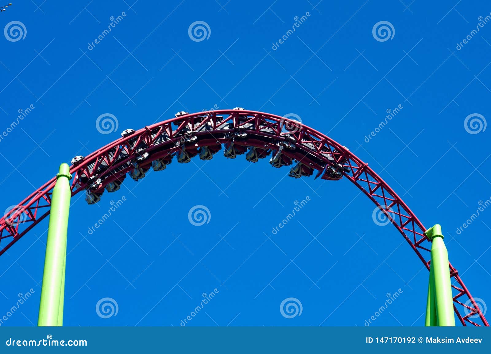 People on Roller Coaster. Amusement Park Stock Photo - Image of ...