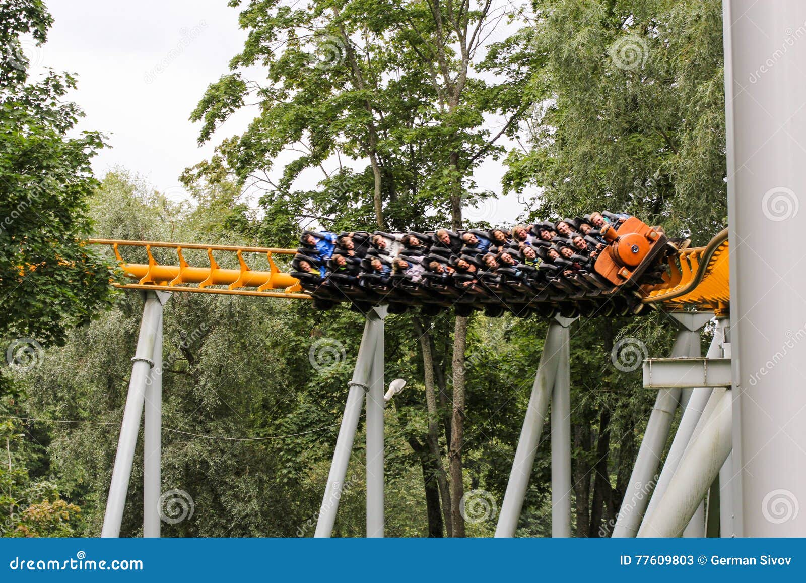 The People on the Roller Coaster. Editorial Stock Photo - Image of ...