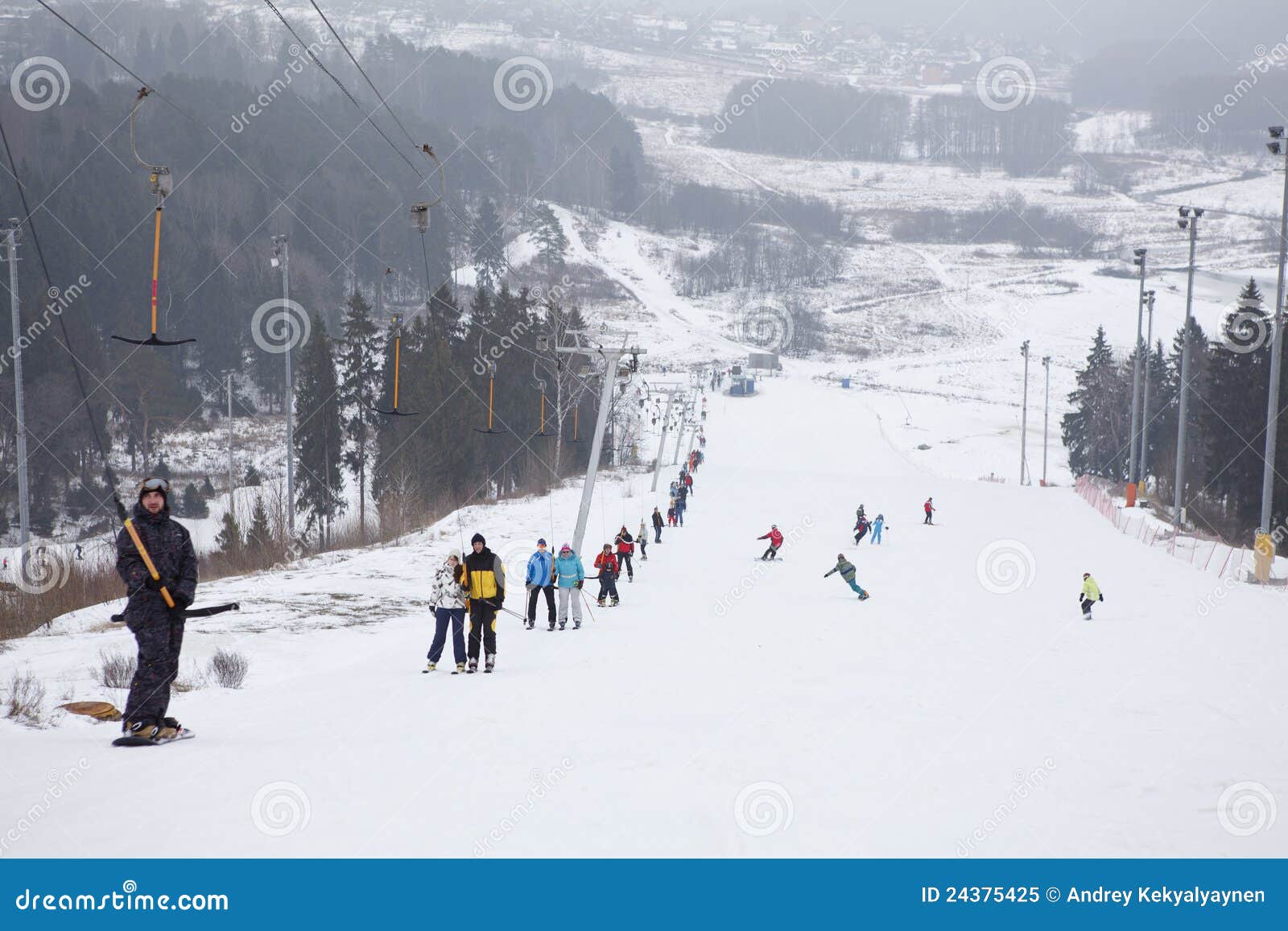 People on Rope Tow on Ski Resort Editorial Image - Image of recreation ...