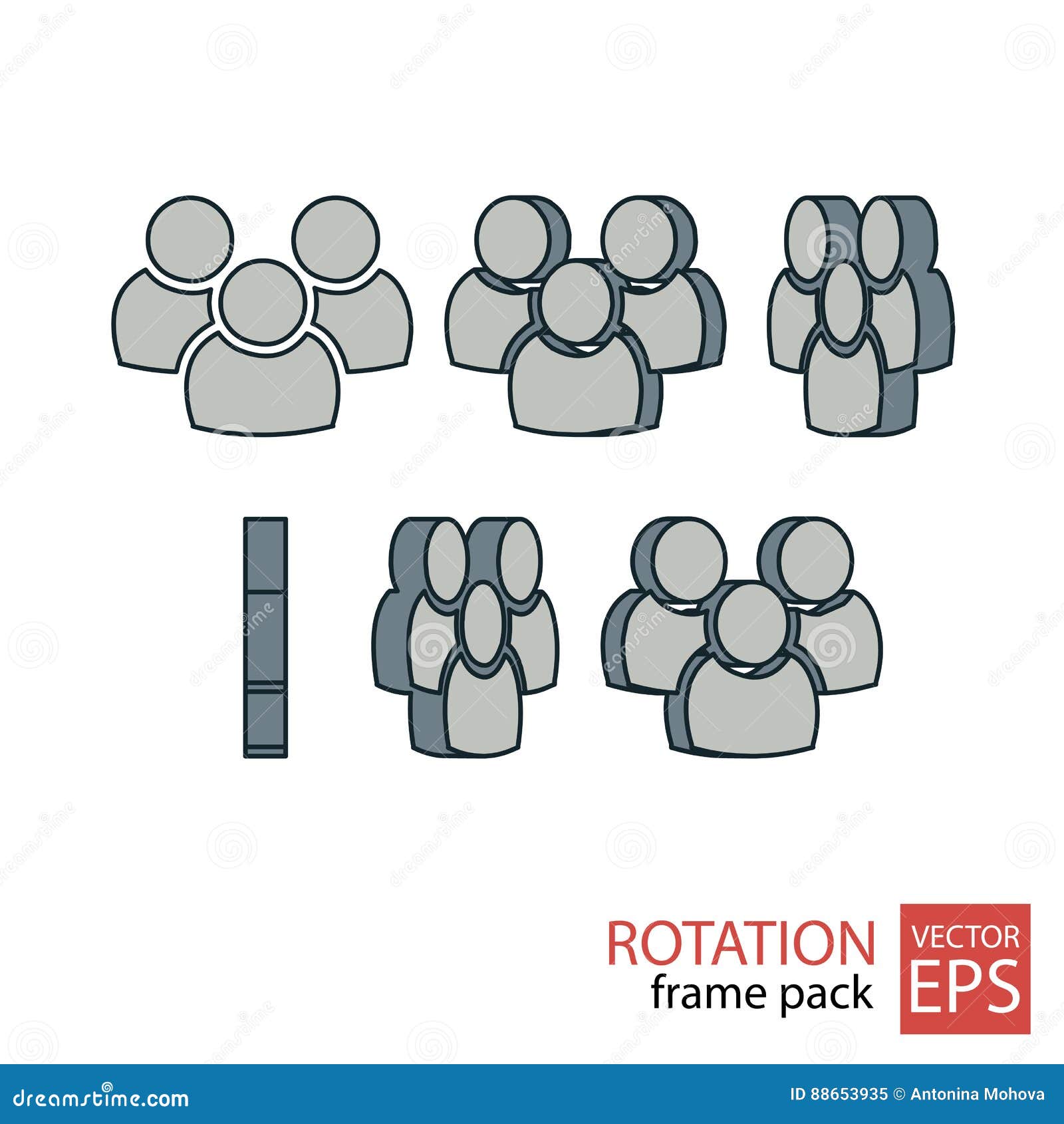 Rotating People Symbols Patterned Hole. Vector Optical Illusion ...