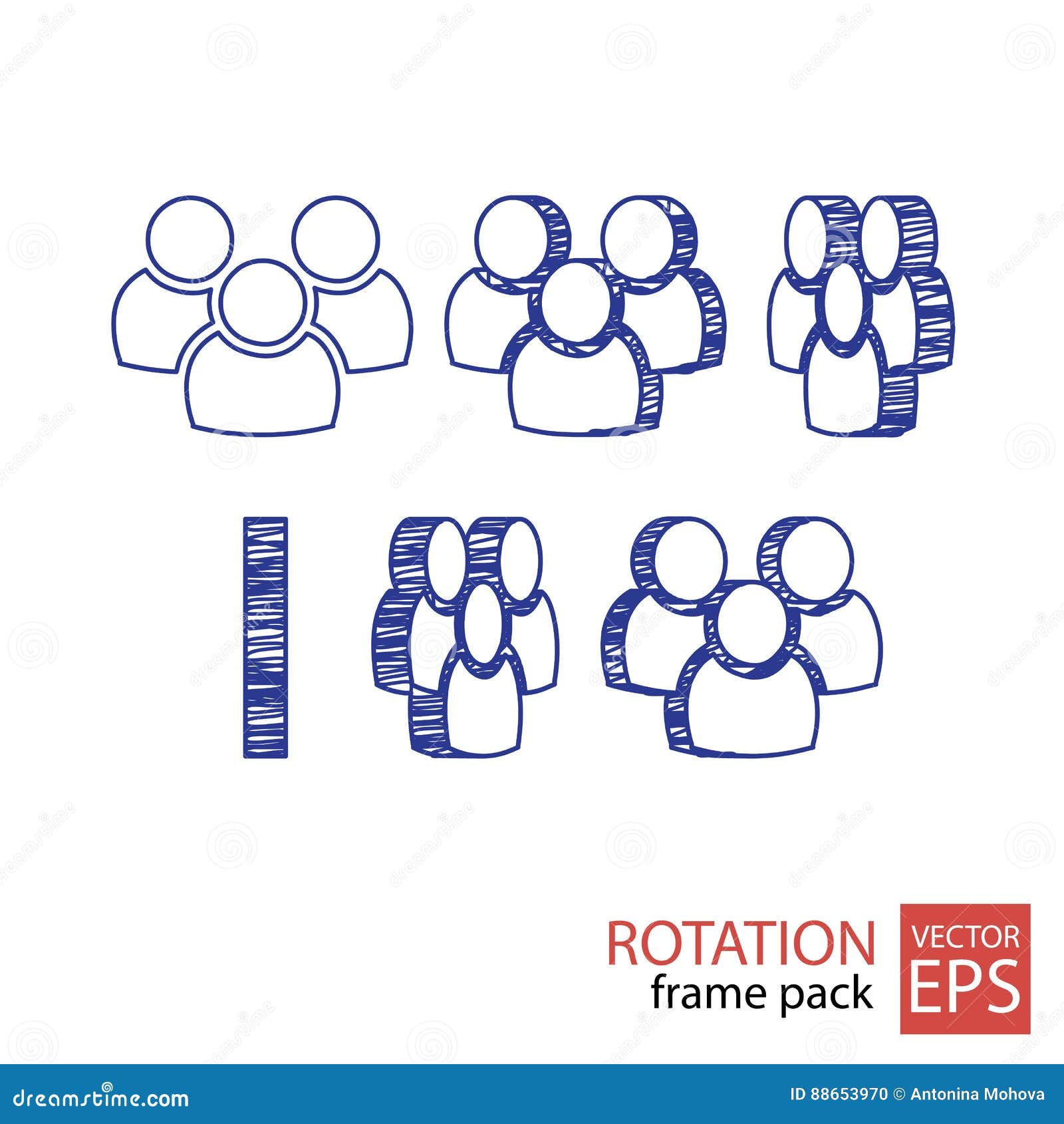 Rotating People Symbols Patterned Hole. Vector Optical Illusion ...