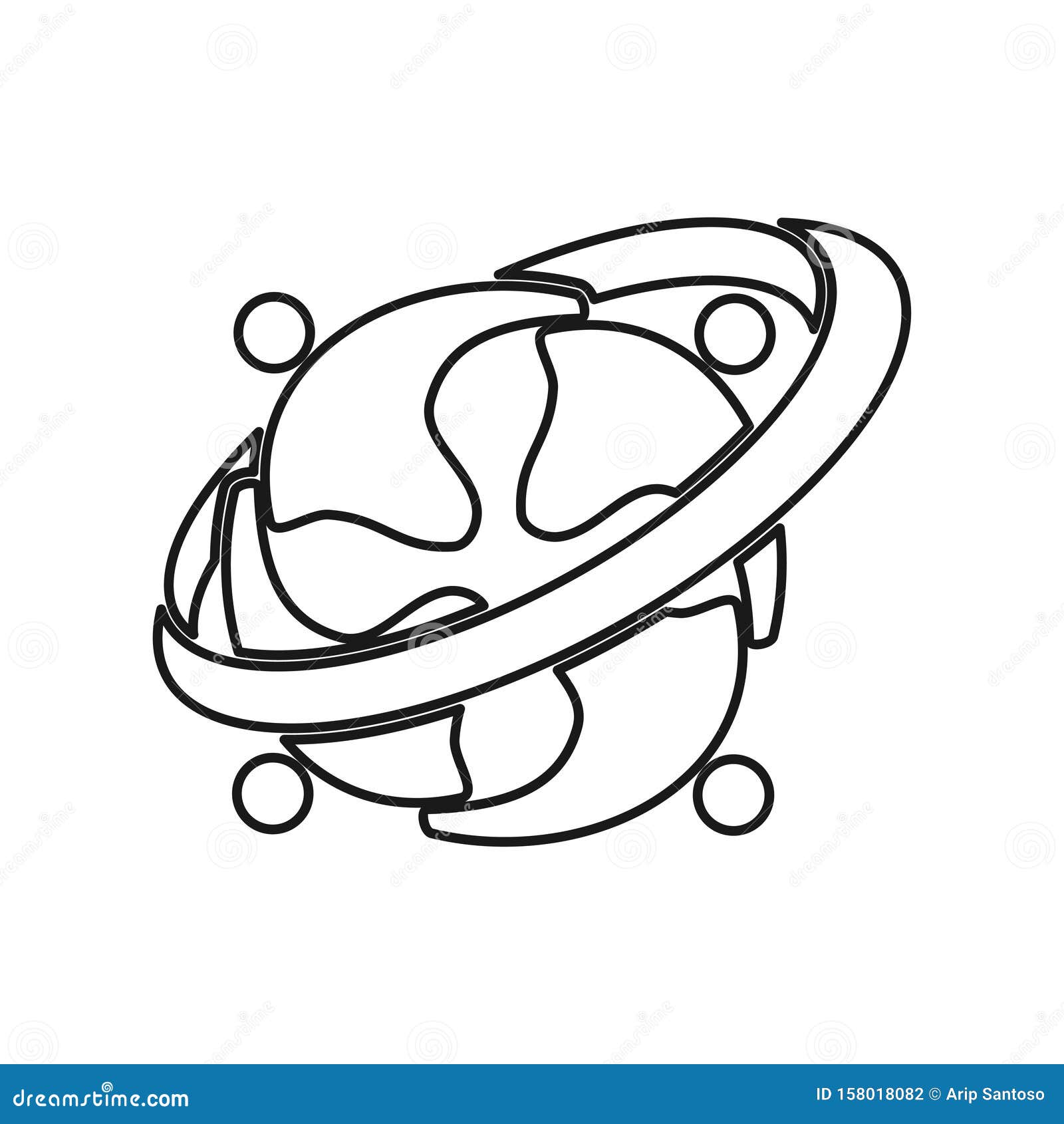 People Rotation Emblem Commitment Teamwork Together Outline Logo Vector ...