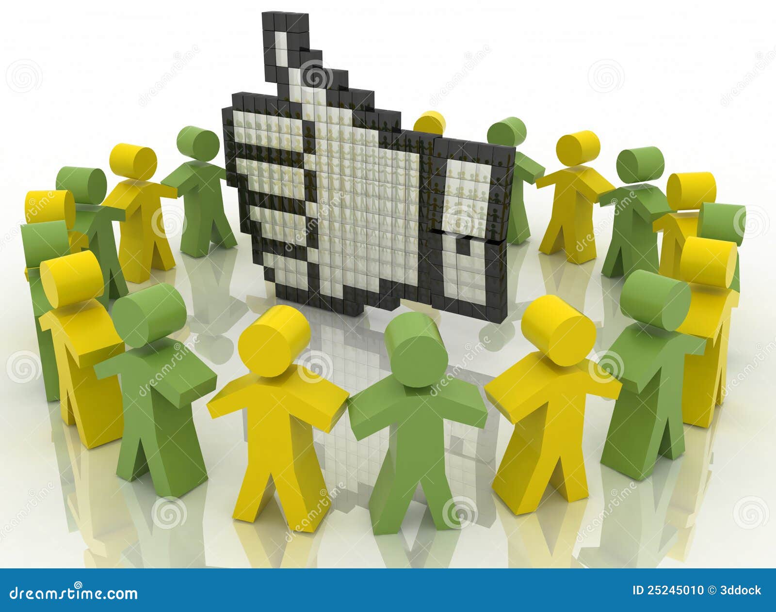 People Round the Form of Hand Stock Illustration - Illustration of ...