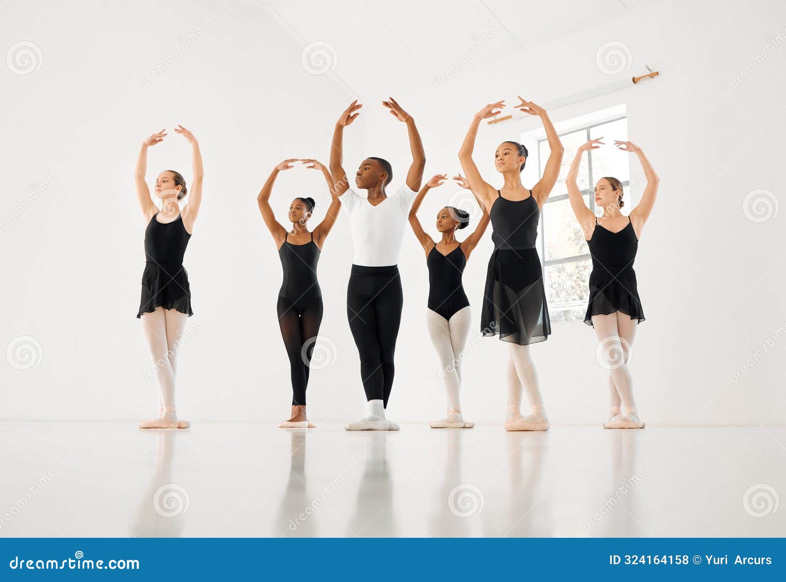 People, Routine or Ballet Students in Class Training or Learning with ...