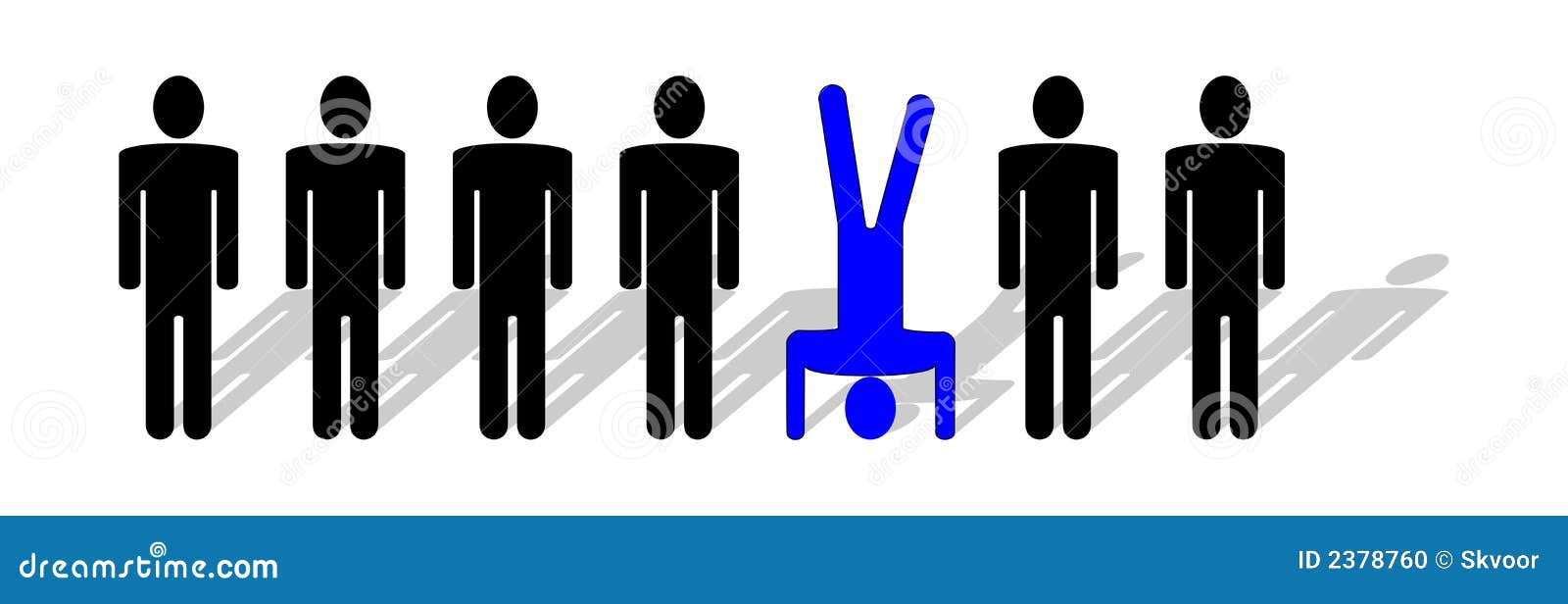 People in Row, One Headstandin Stock Illustration - Illustration of ...