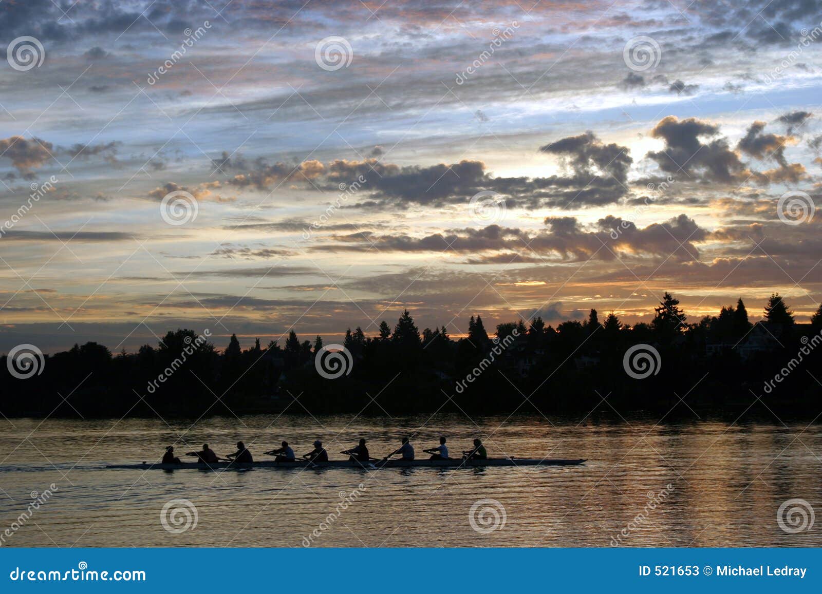 Rowing Team Sunset