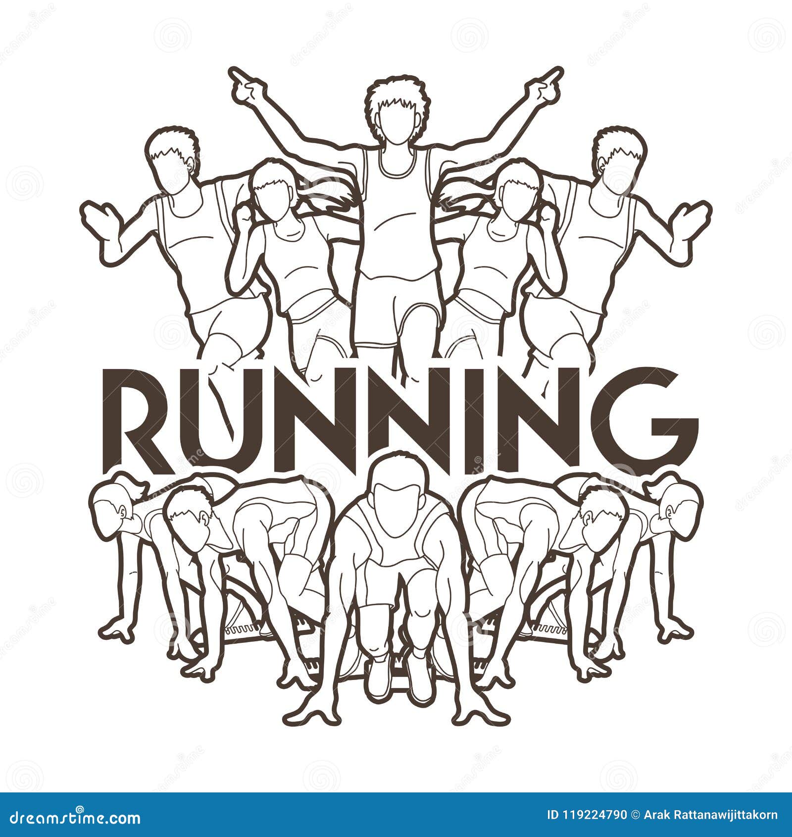 People Run, Runner ,Marathon Running, Team Work Running, Stock Vector ...