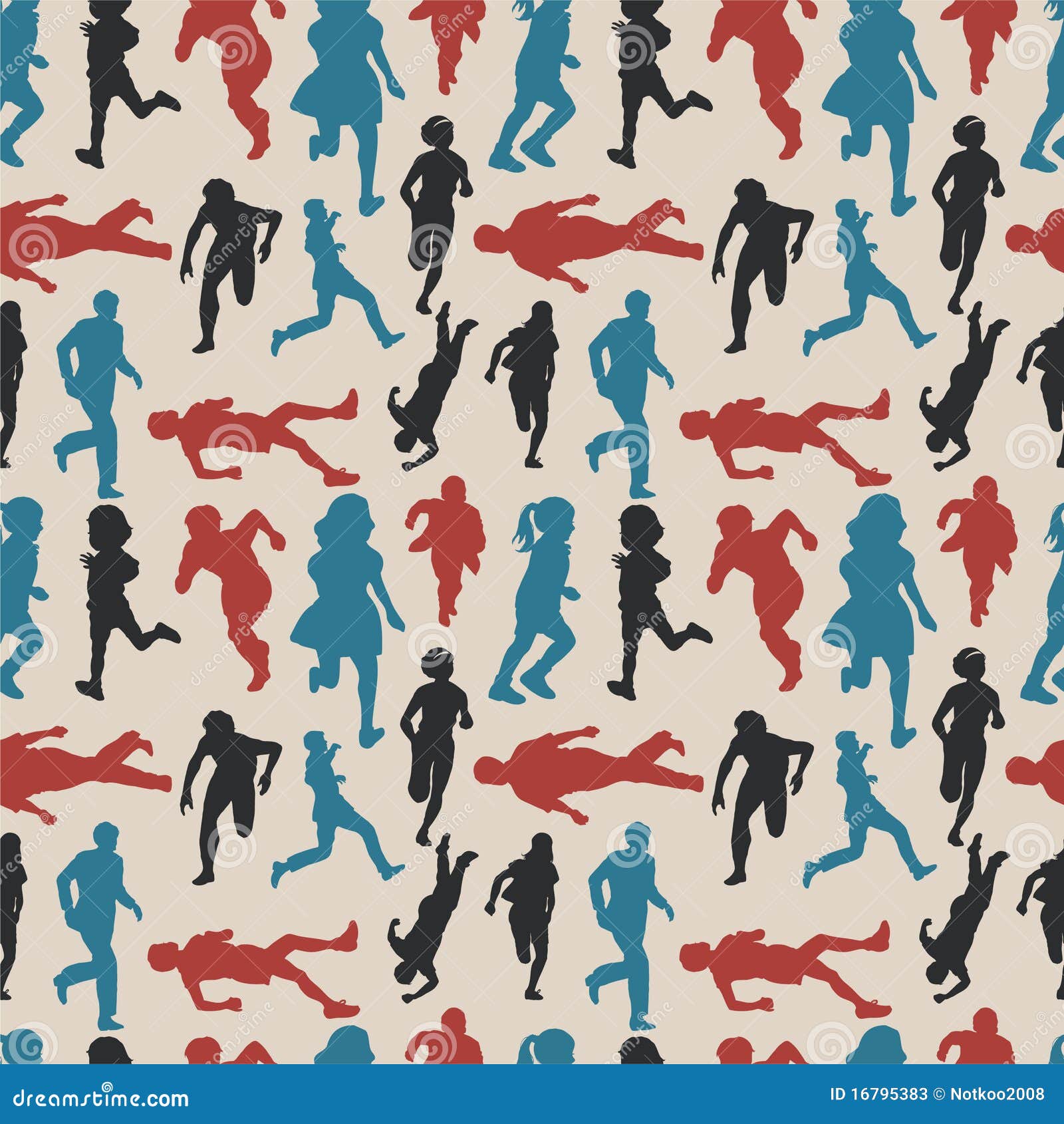 People Run Seamless Pattern Stock Vector - Illustration of seamless ...