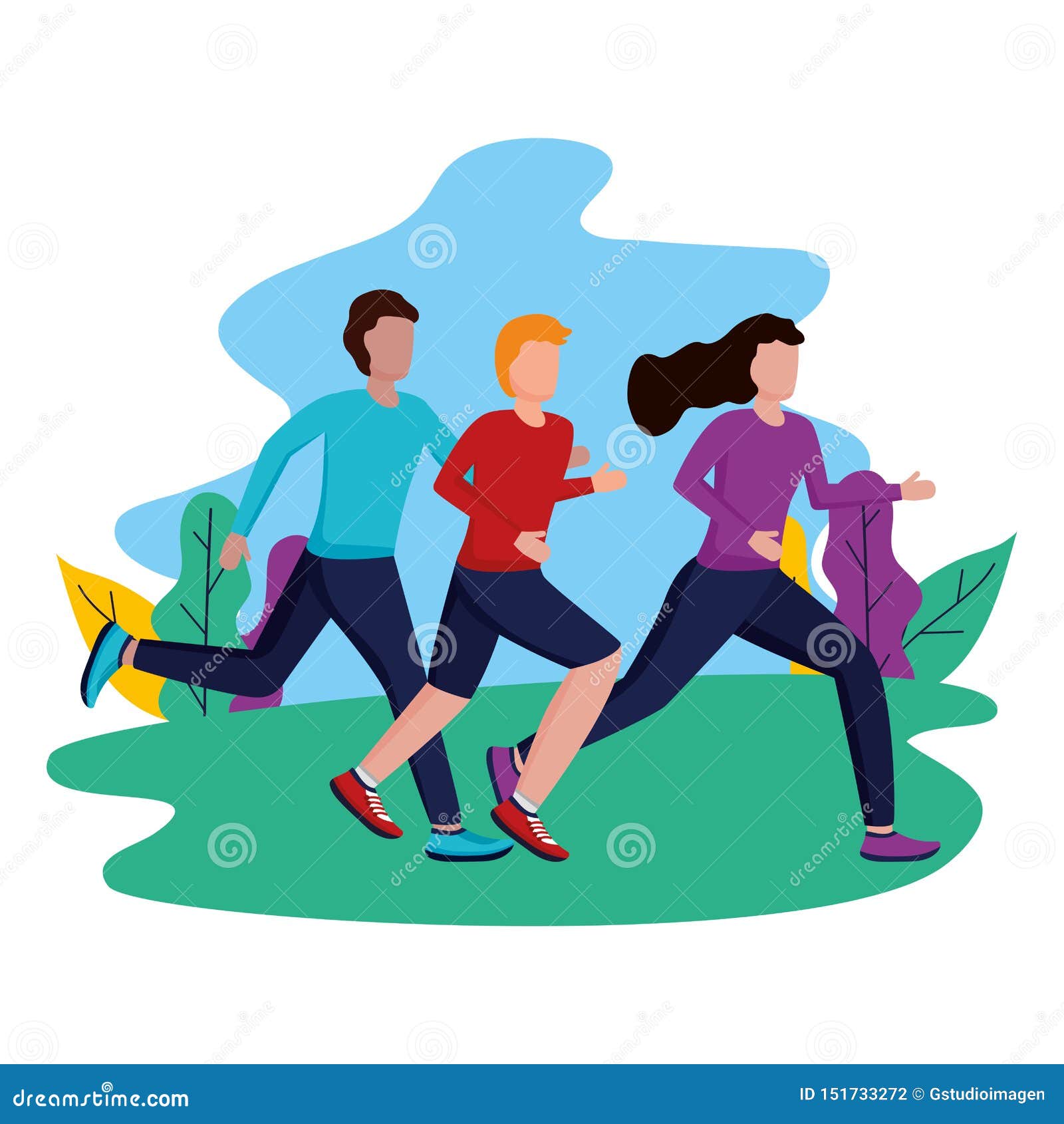 People running activity stock illustration. Illustration of tree - 151733272