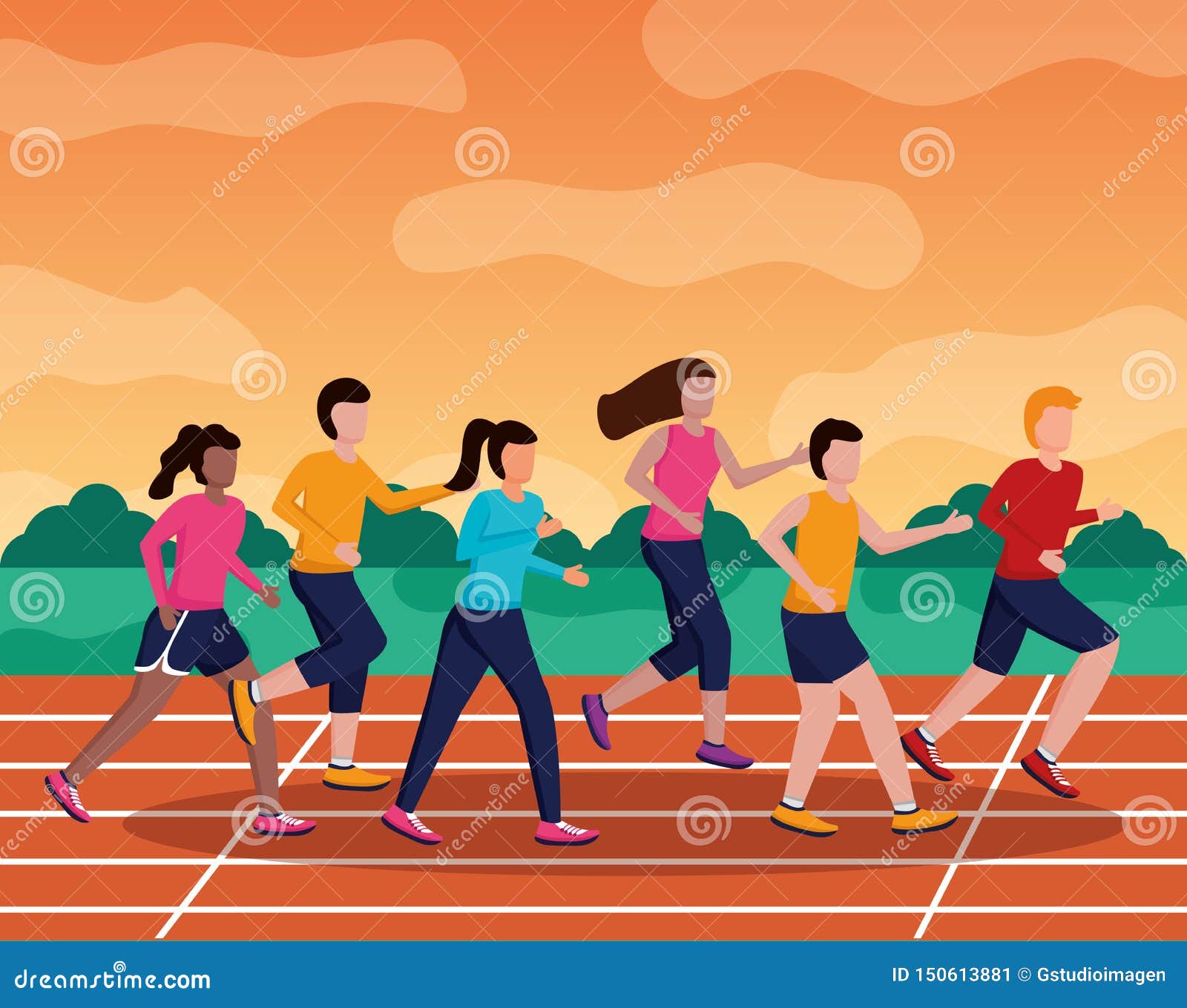 People running activity stock illustration. Illustration of sprint - 150613881