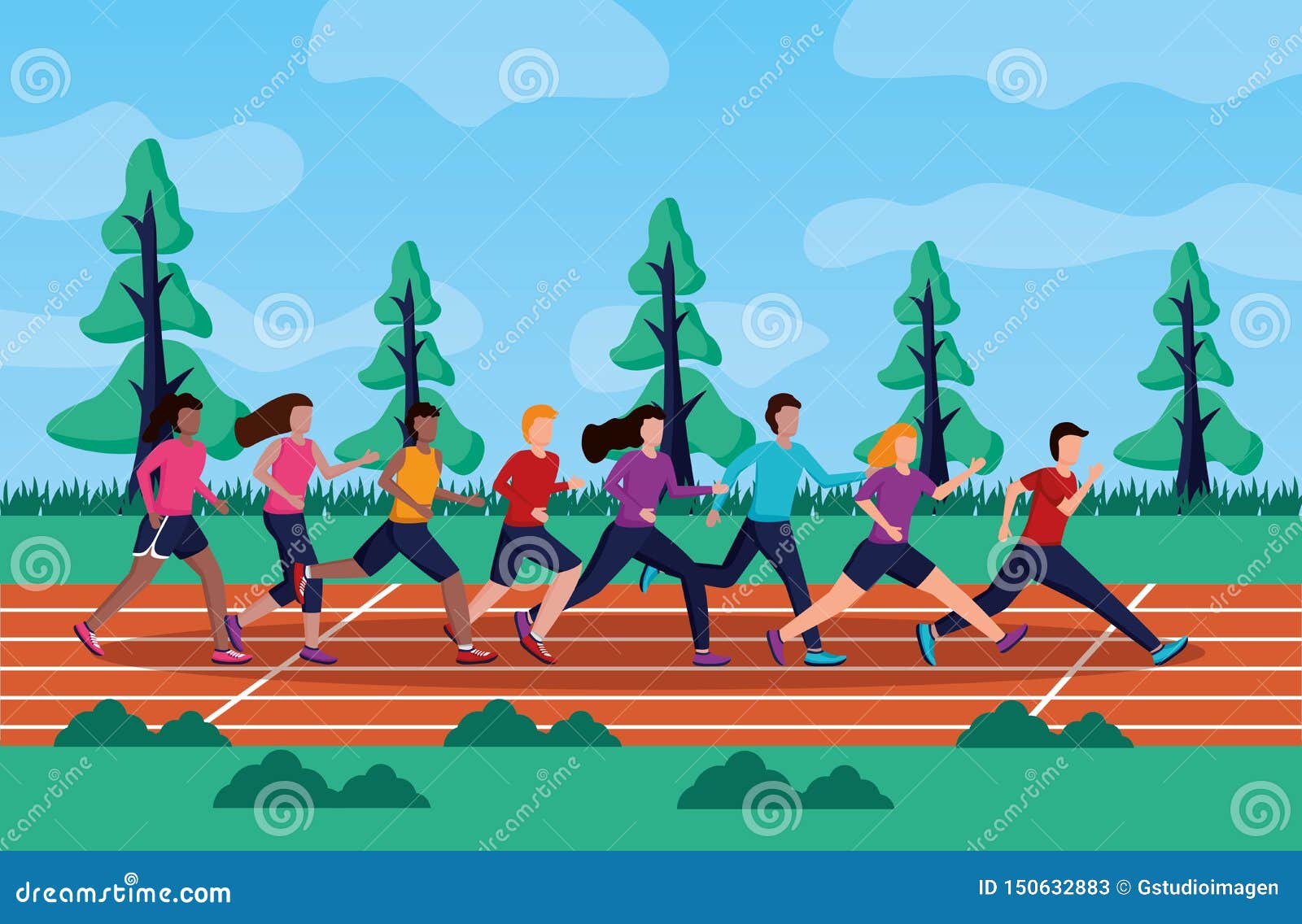 People running activity stock illustration. Illustration of race ...