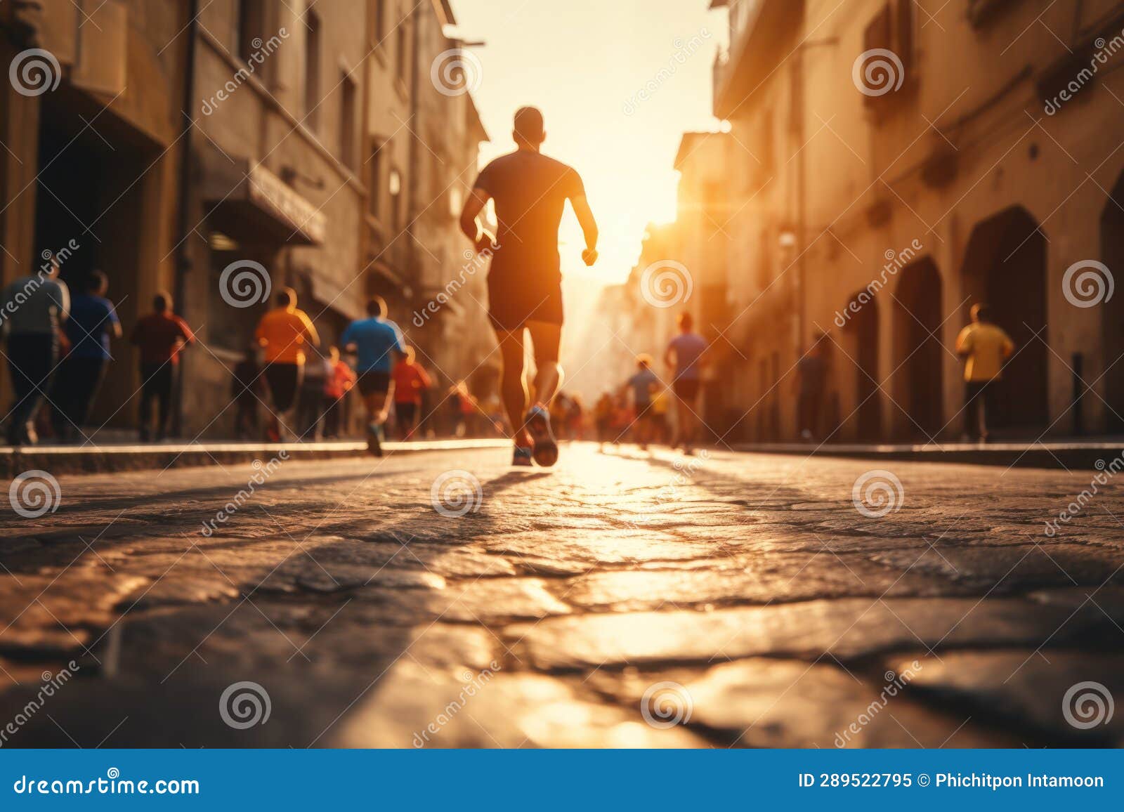 People Running in the City . Generative AI Stock Image - Image of race ...
