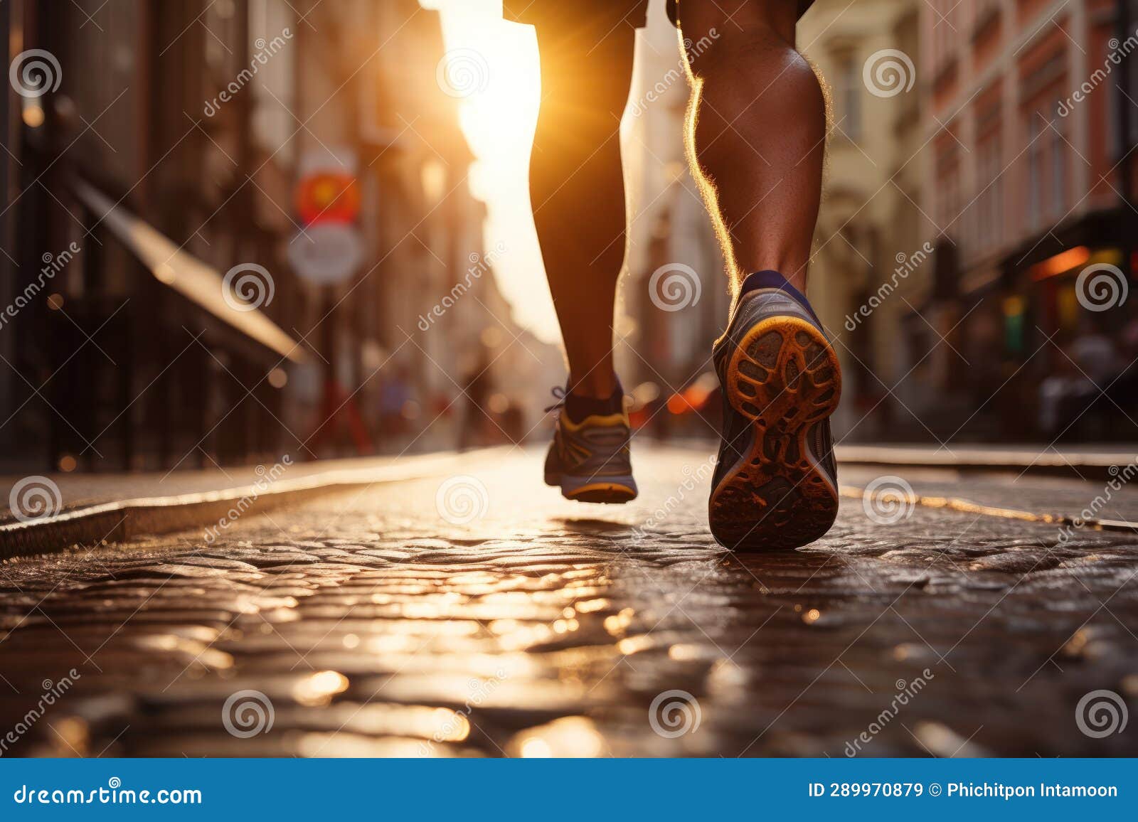 People Running in the City . Generative AI Stock Image - Image of ...