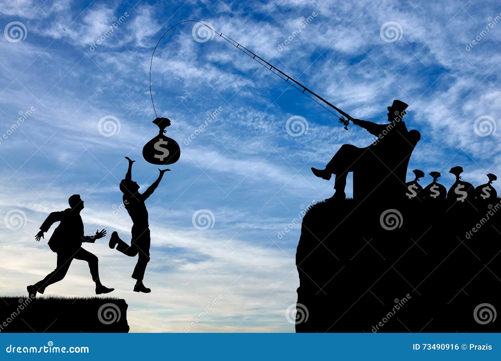 People are Running after Money, Falling into the Abyss Stock Photo ...