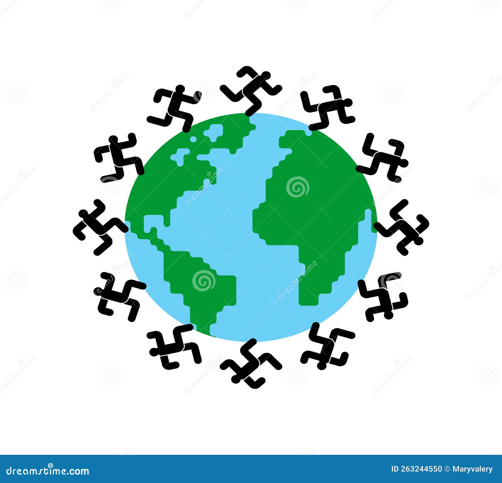 People are Running on Planet Earth. Running Around Planet Stock Vector ...