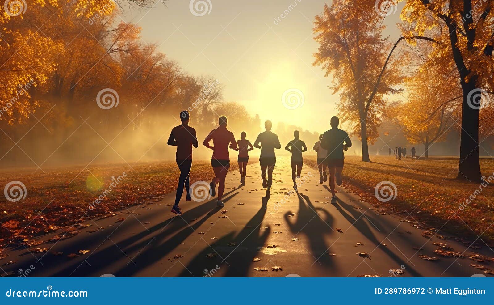 People Running in a Scenic Park Setting Stock Illustration ...