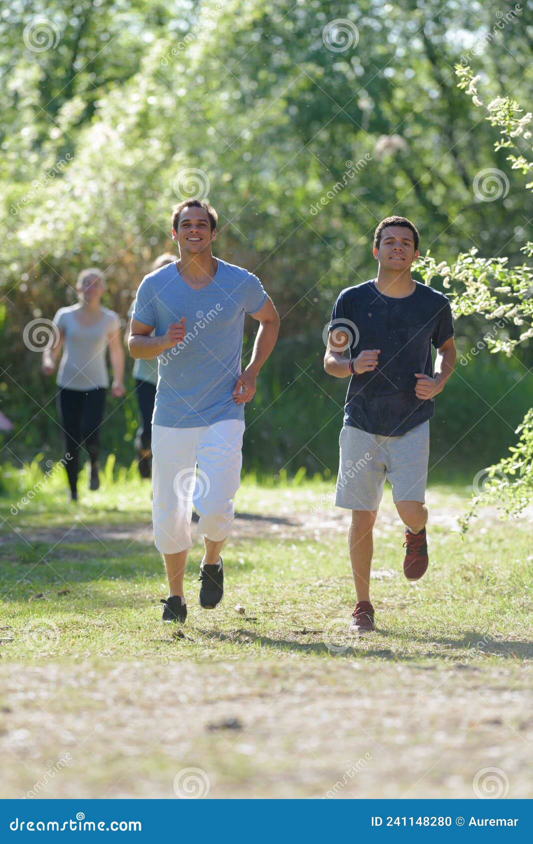 People Running in Sunny Day Stock Photo - Image of together, running ...