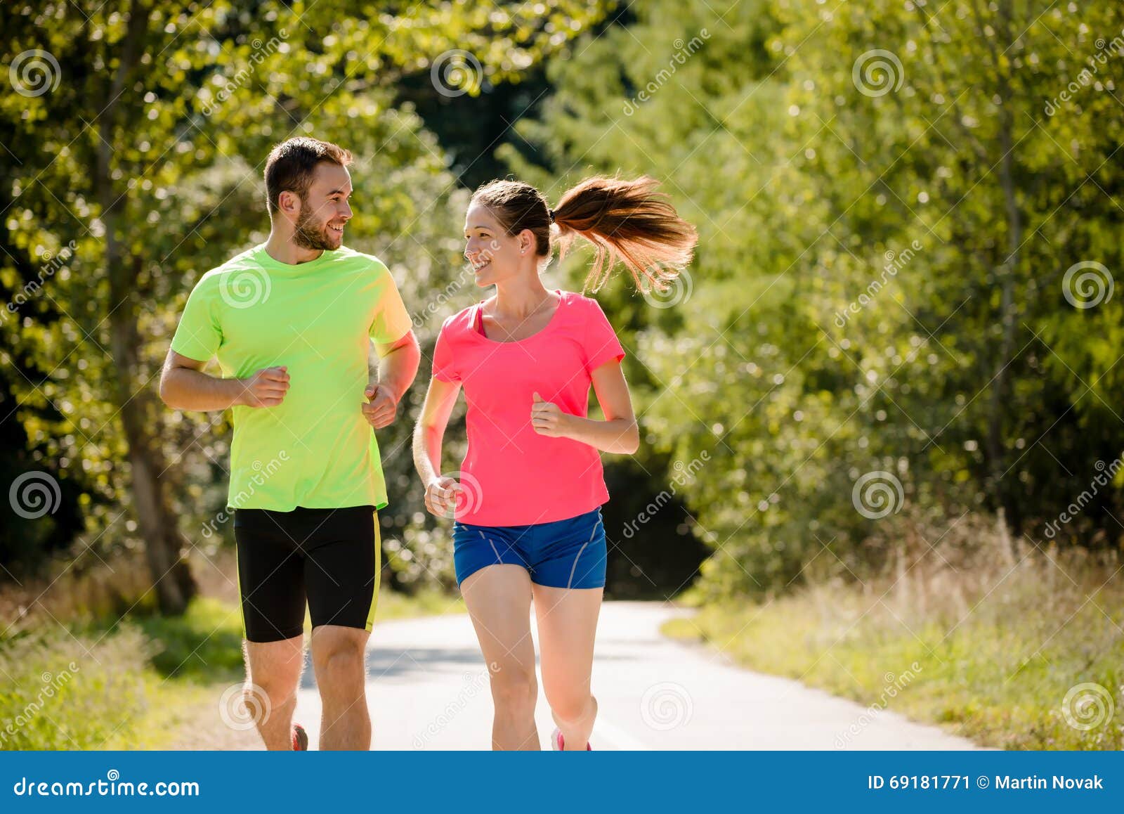 People Running and Talking Together Stock Image - Image of jogging ...