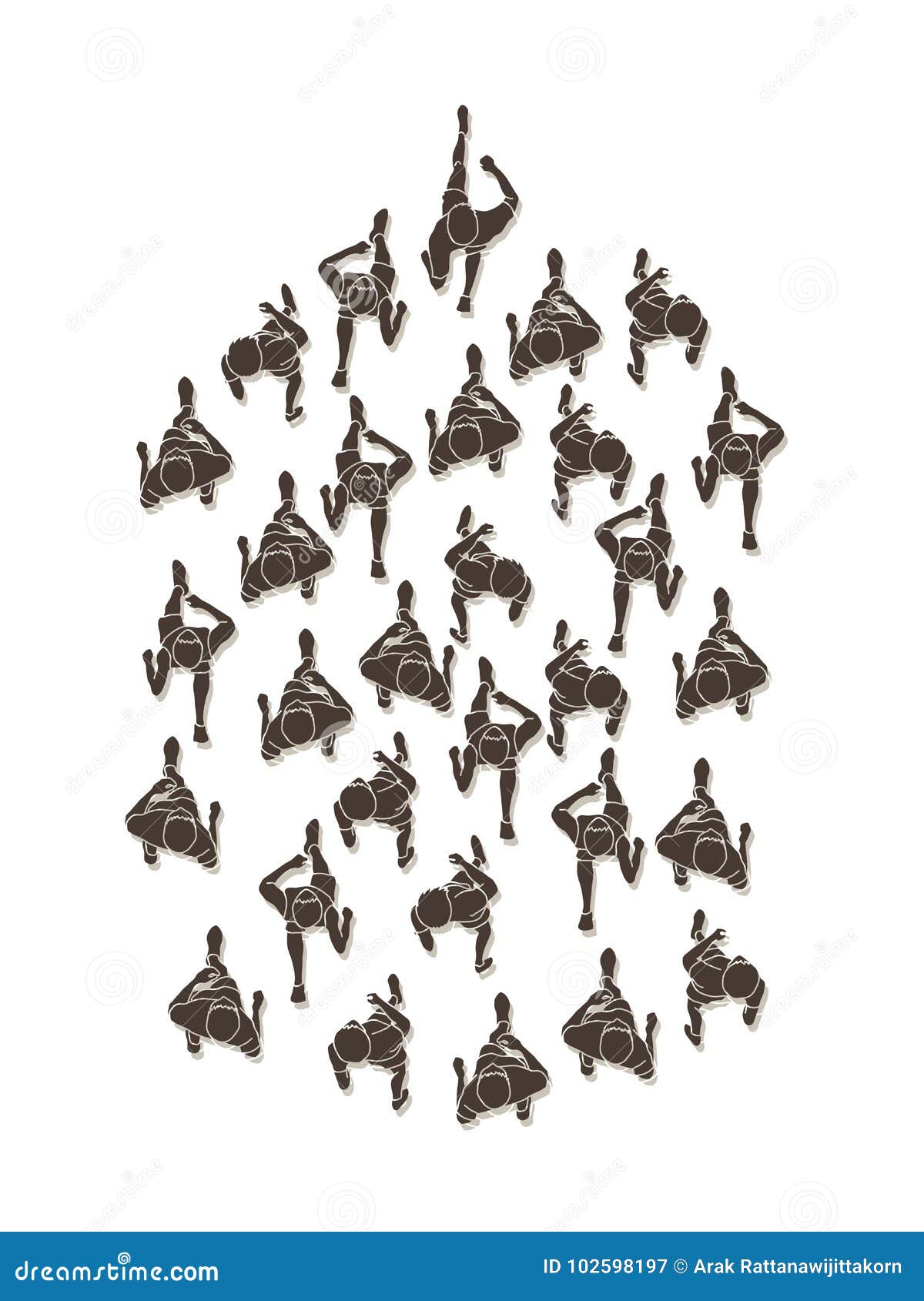 People Aerial View Vector