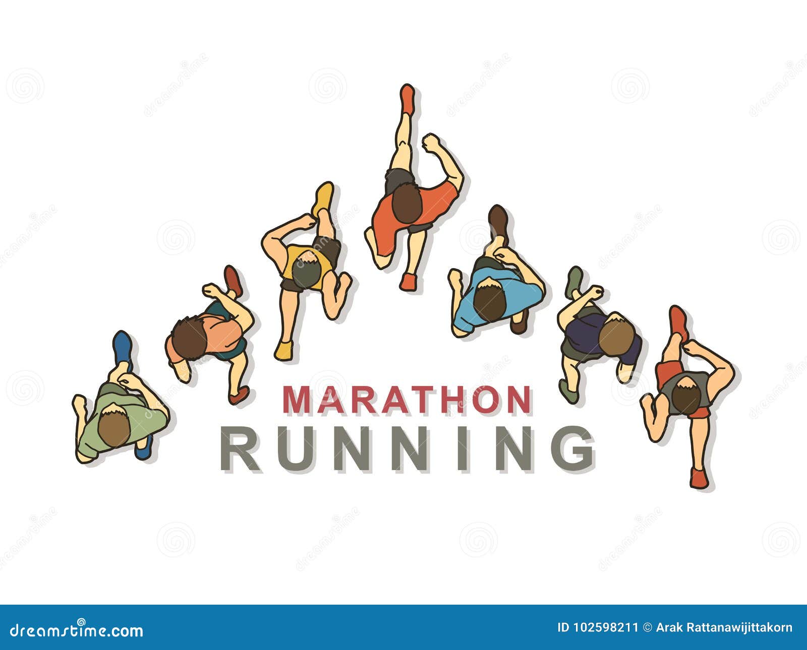 People Running Top View with Text Graphic Vector Stock Vector ...