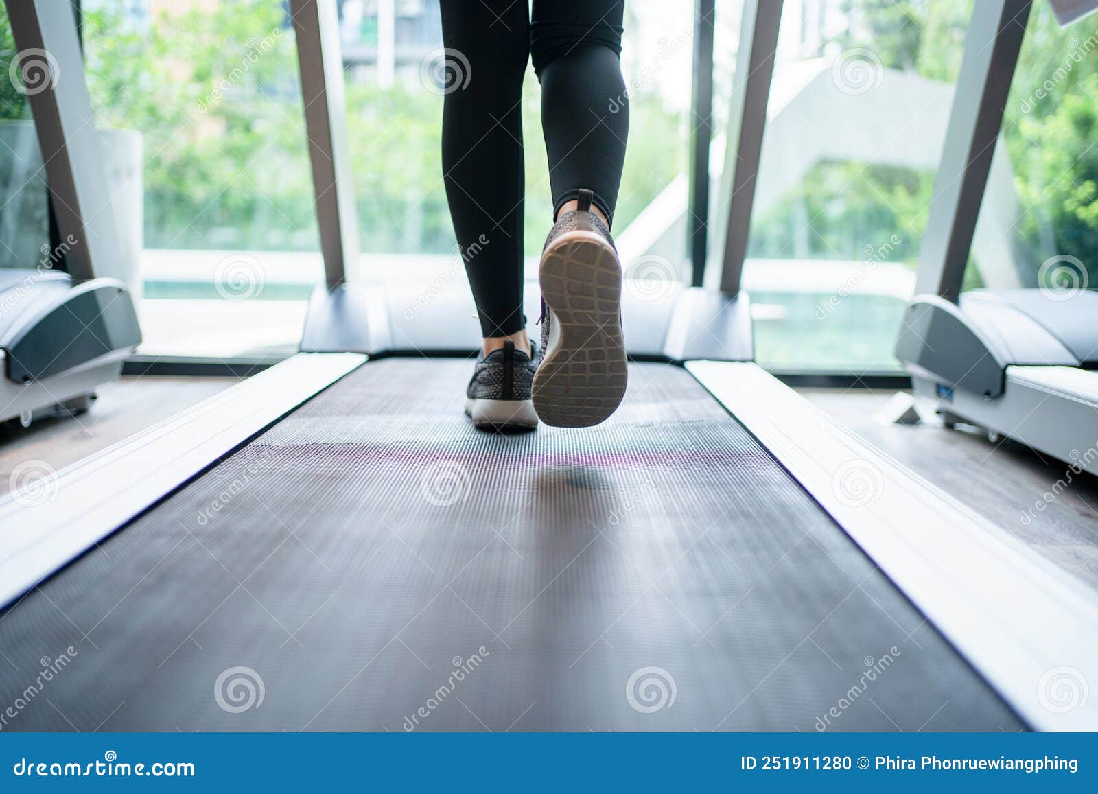 People Running on a Treadmill Stock Photo - Image of health, exercising ...