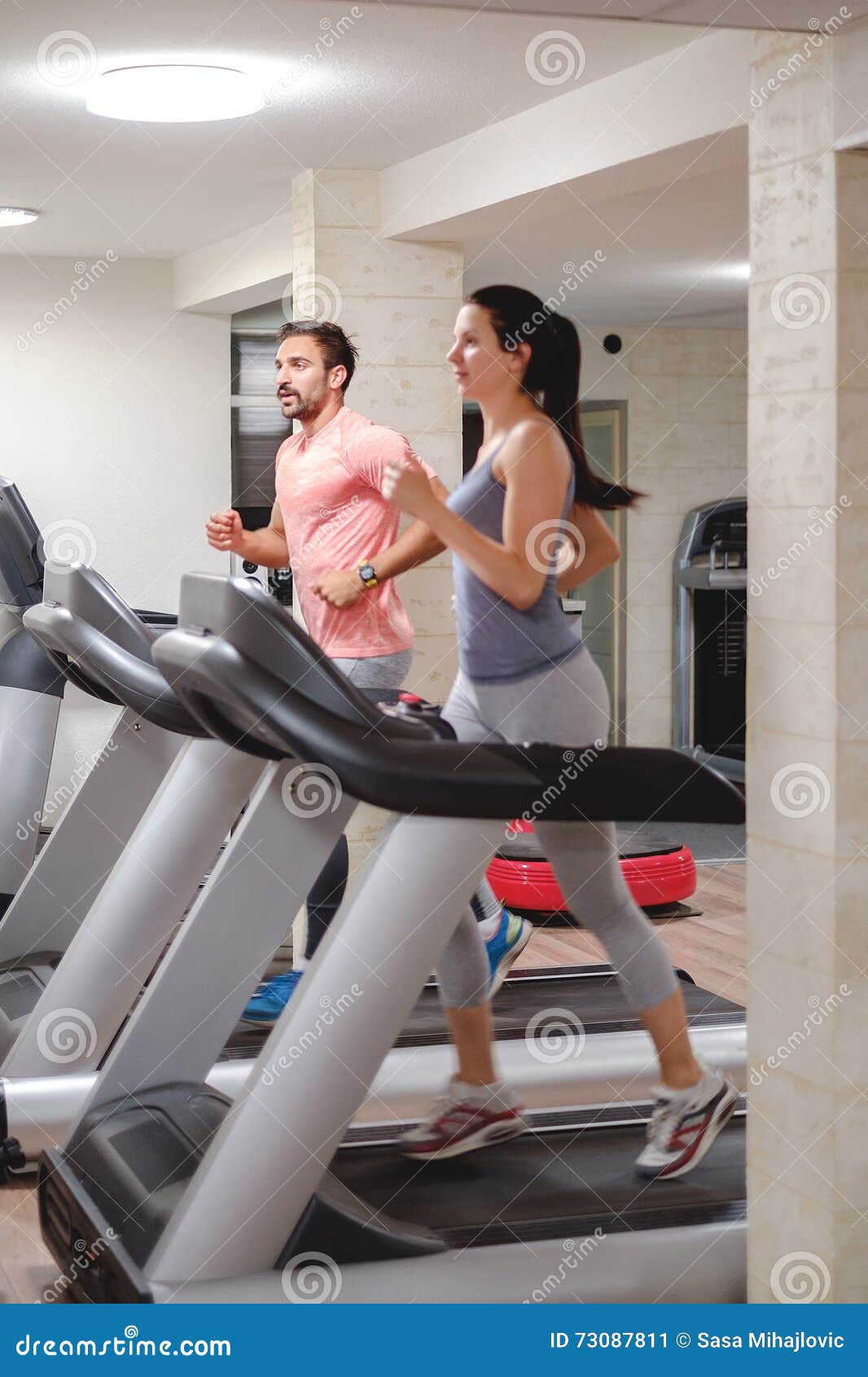 People Running on Treadmill Stock Image - Image of healthy, caucasian ...