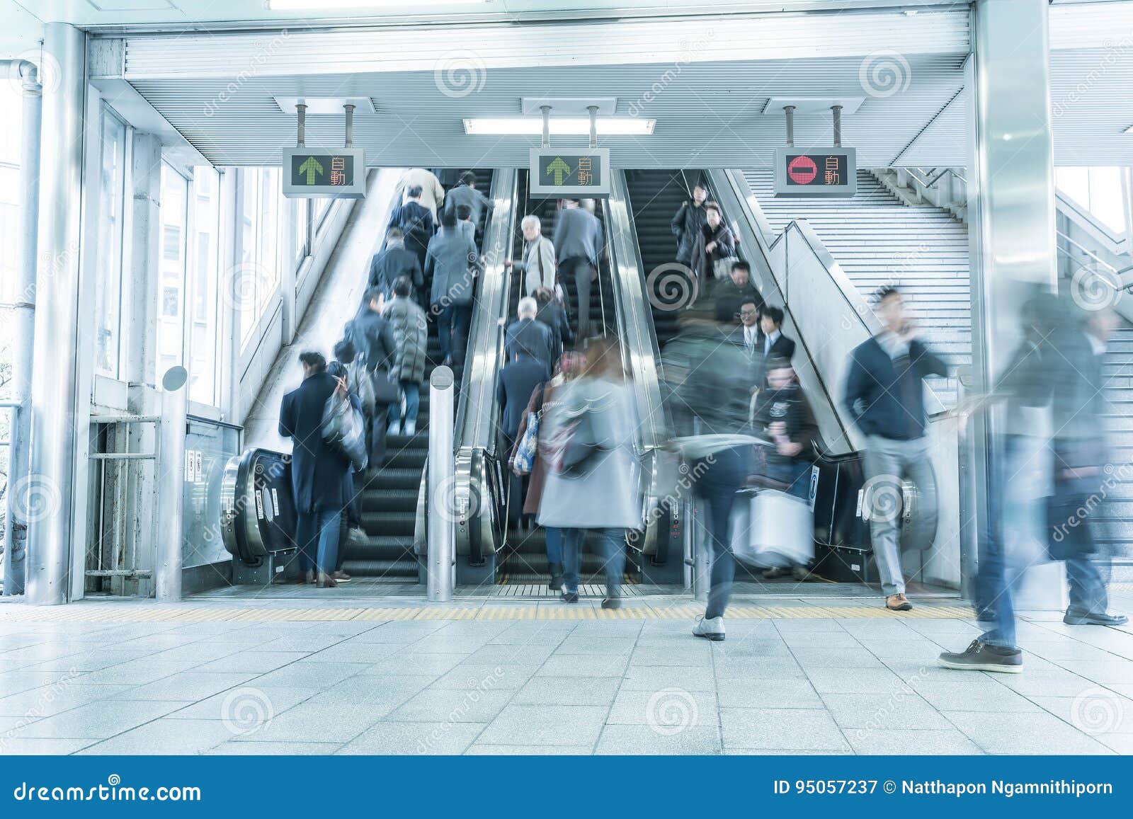 People Rush on a Escalator Motion Blurred Editorial Photography - Image ...