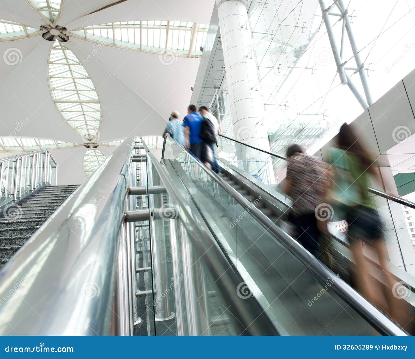 People rush on escalator stock image. Image of modern - 32605289