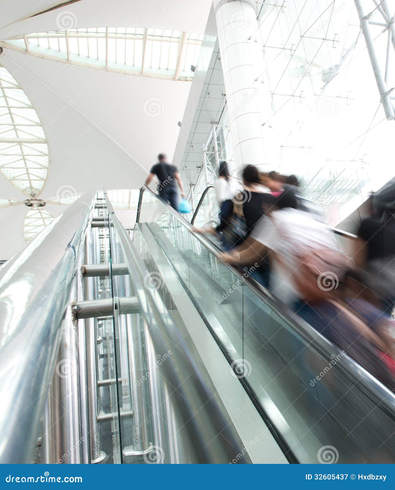 People rush on escalator stock image. Image of passengers - 32605437