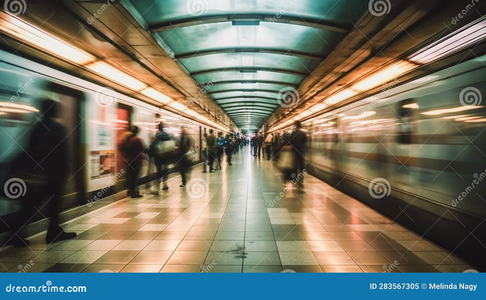 People at Rush Hour Commuting in the City, Generative AI Stock ...