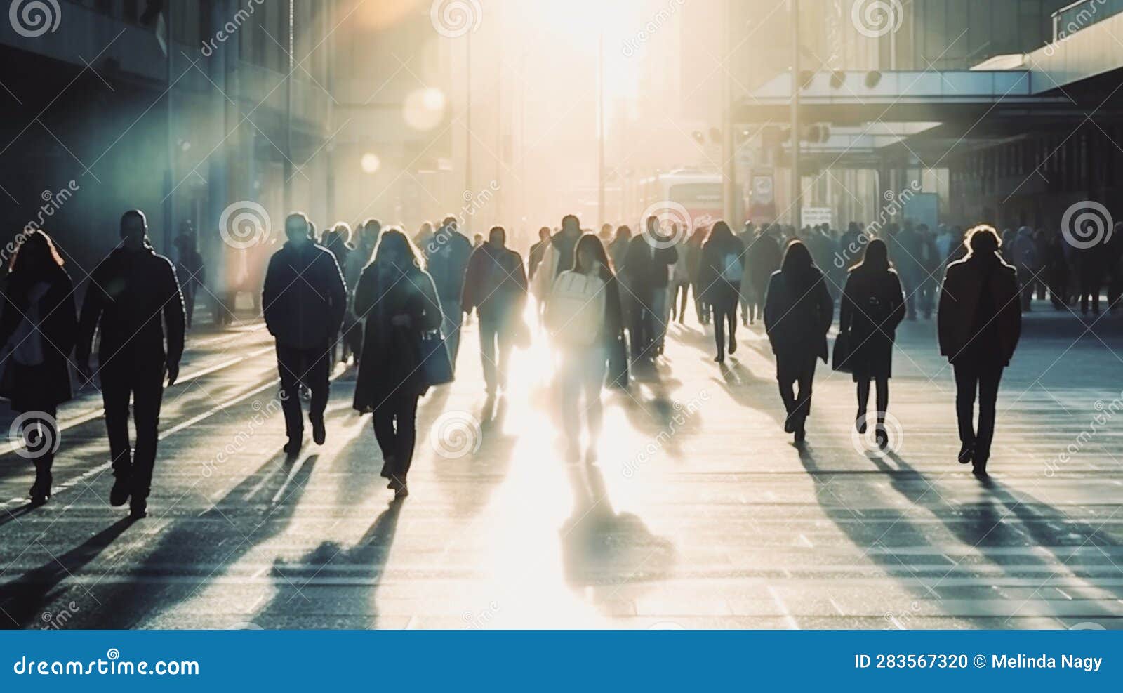 People at Rush Hour Commuting in the City, Generative AI Stock ...