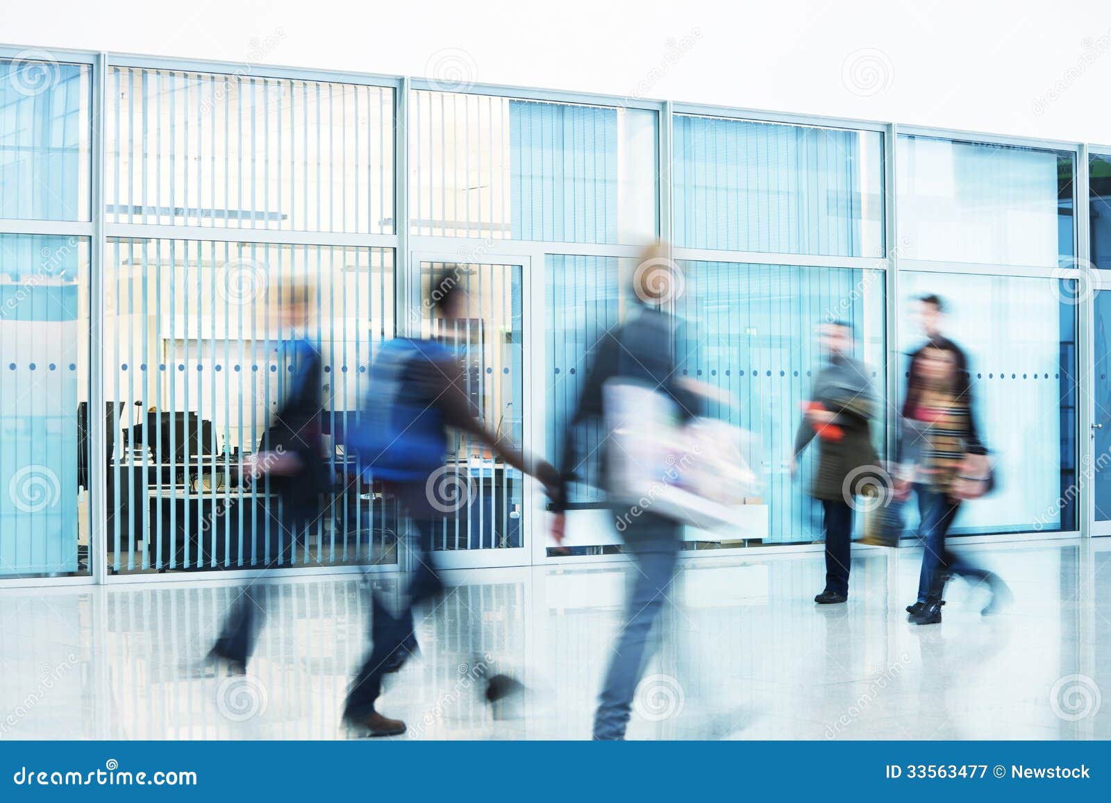 People Rushing through Corridor, Motion Blur Stock Image - Image of ...