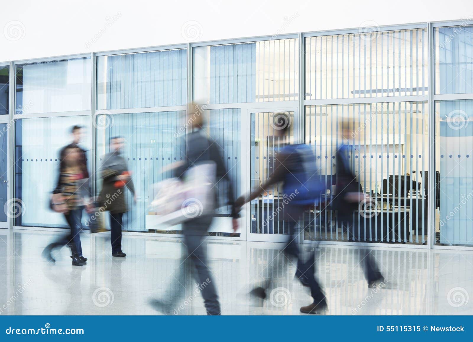People Rushing through Corridor, Motion Blur Stock Image - Image of ...
