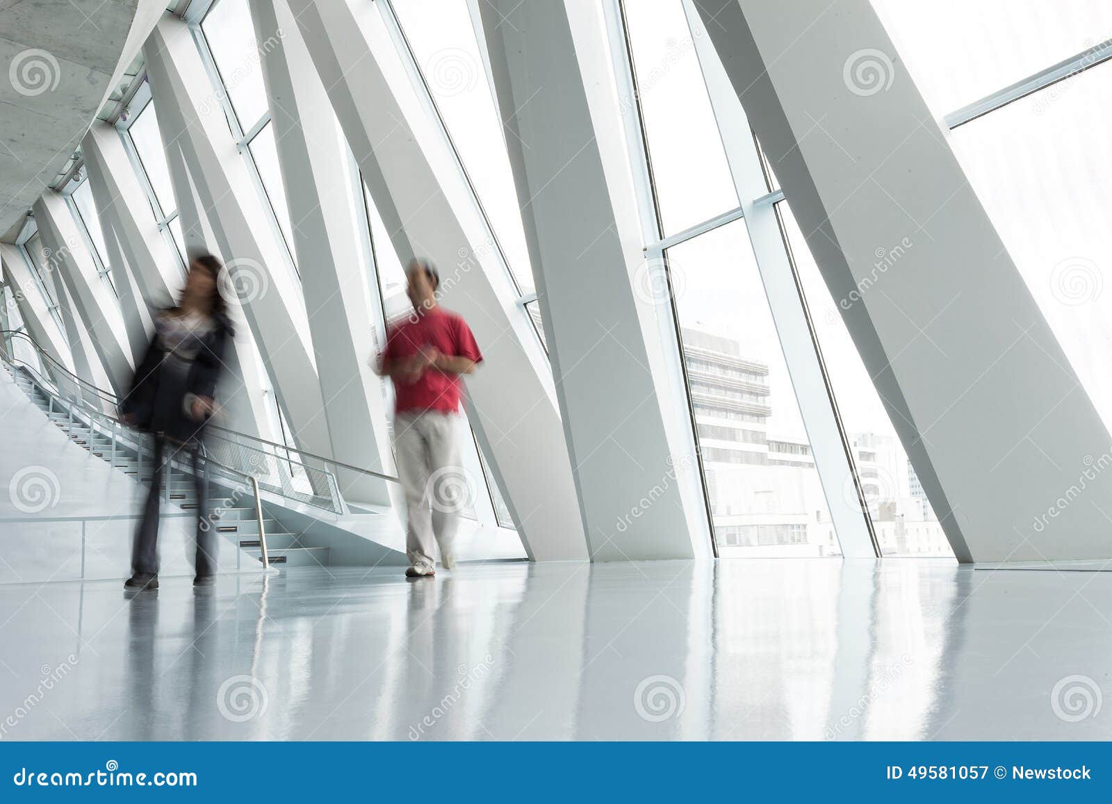People Rushing through Corridor, Motion Blur Stock Image - Image of ...