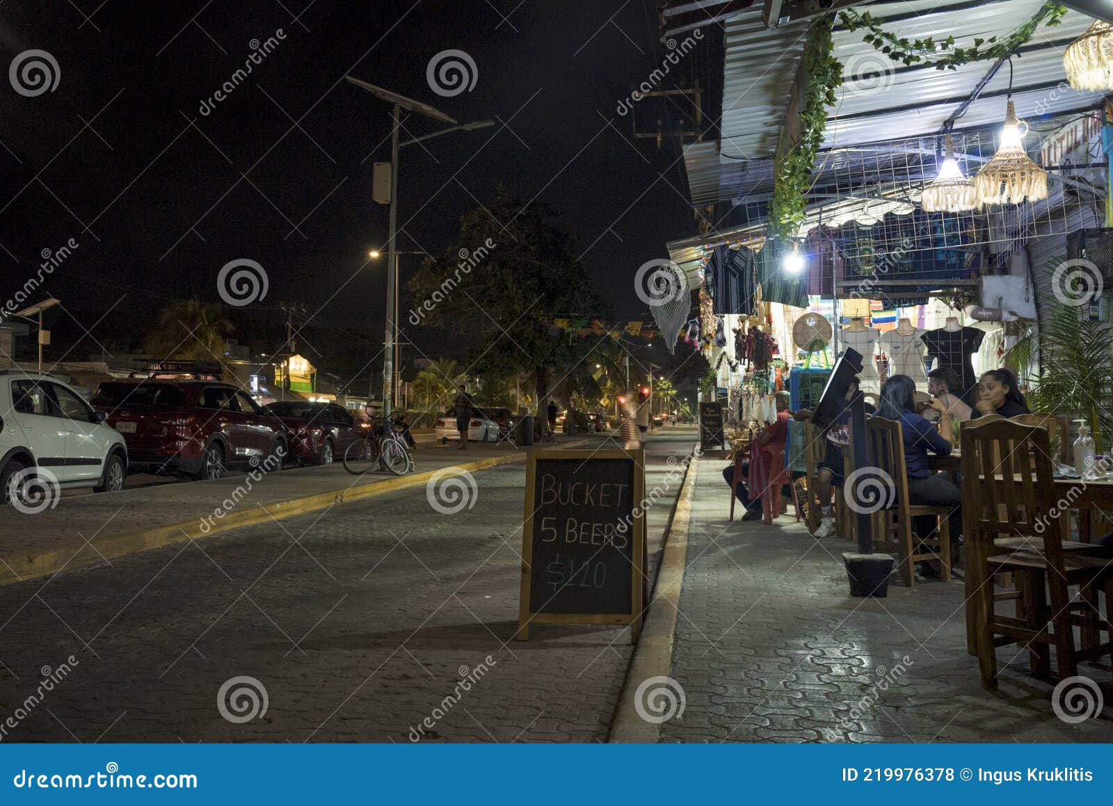 People Rushing through the Streets of Tulum at Night Editorial Stock ...
