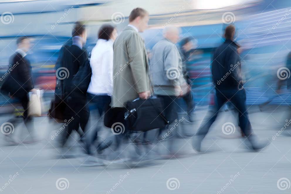 People rushing to work stock photo. Image of light, blur - 16576616