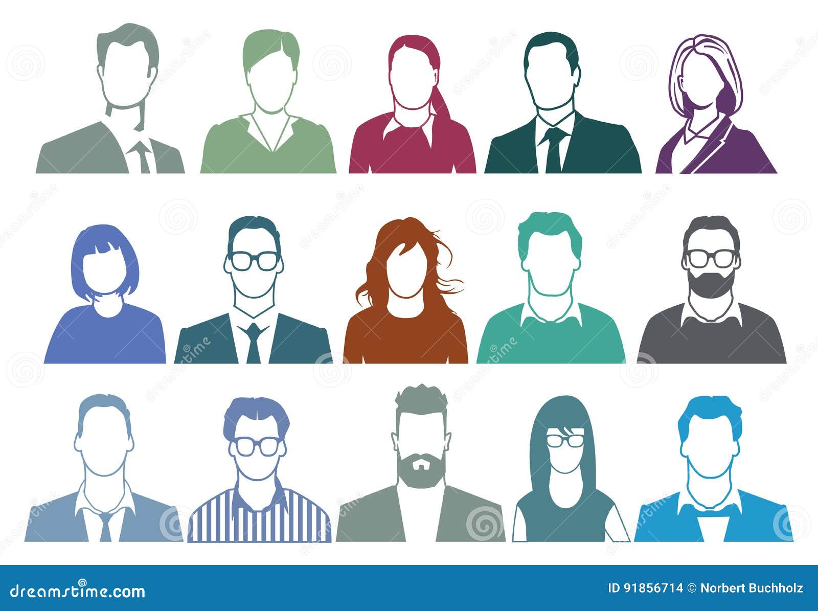 People`s Faceless Portraits Stock Vector - Illustration of portrait ...