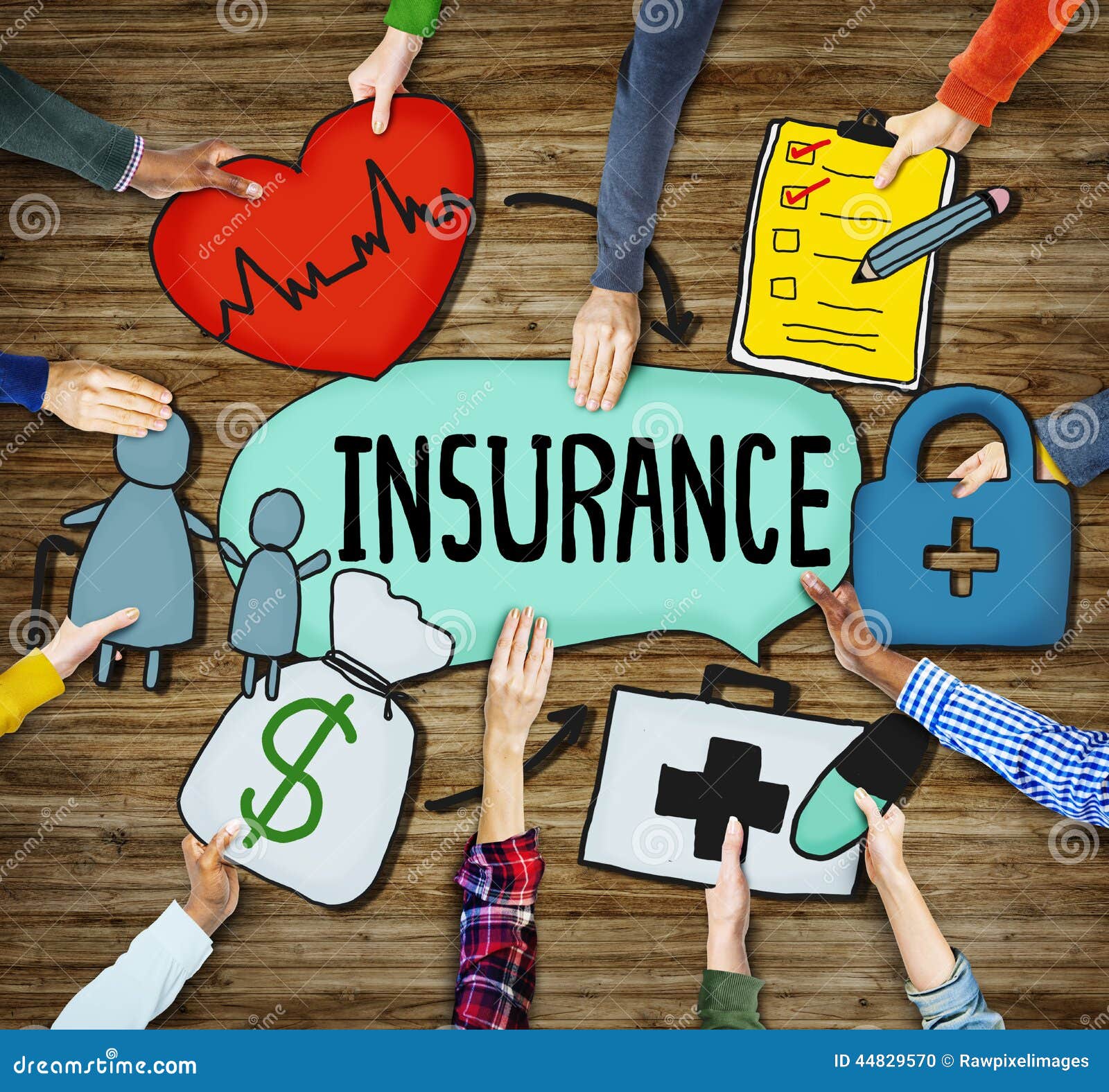 People S Hands Holding Insurance Text and Symbols Stock Photo - Image ...