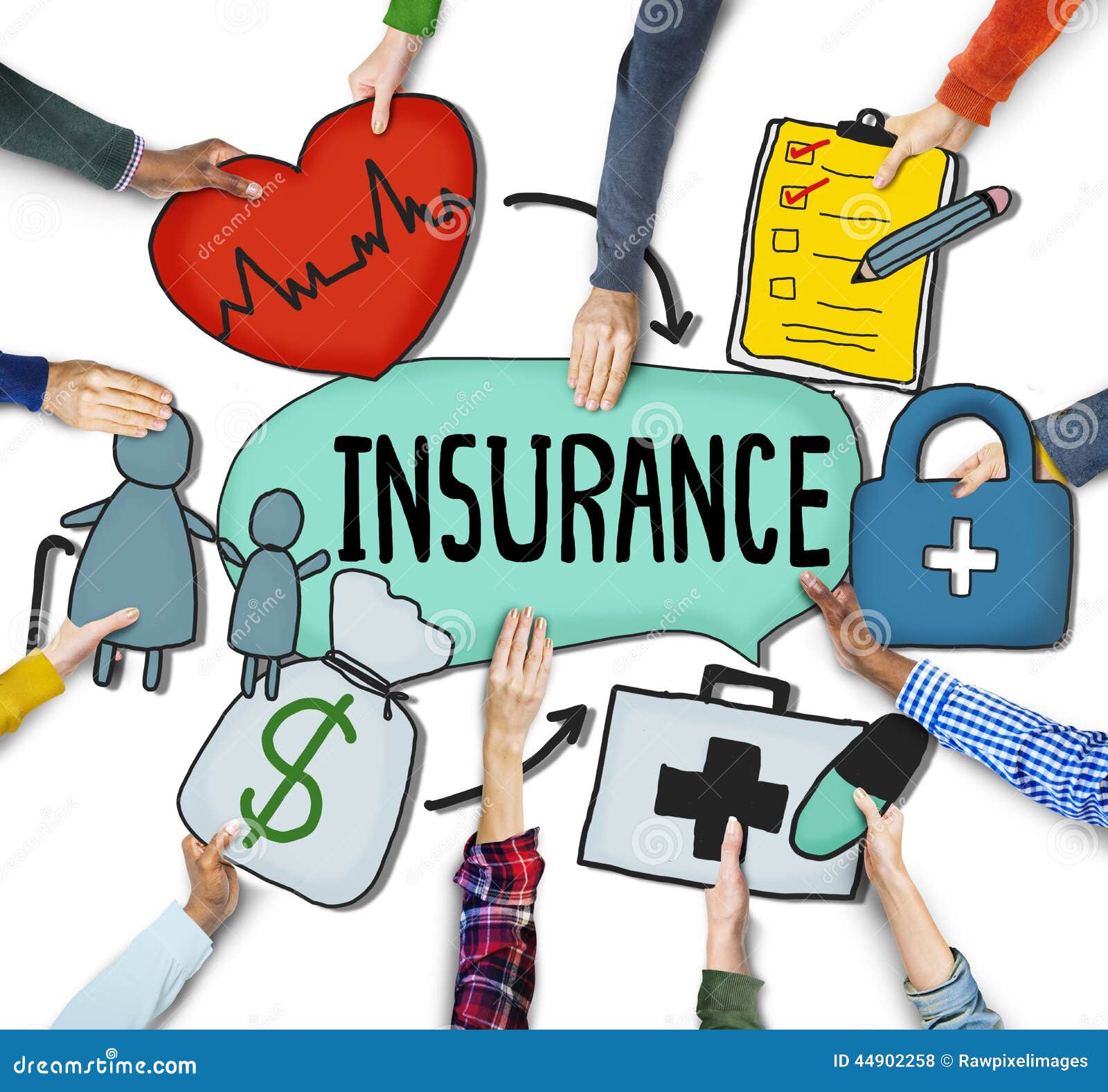 People S Hands Holding Insurance Text and Symbols Stock Photo - Image ...