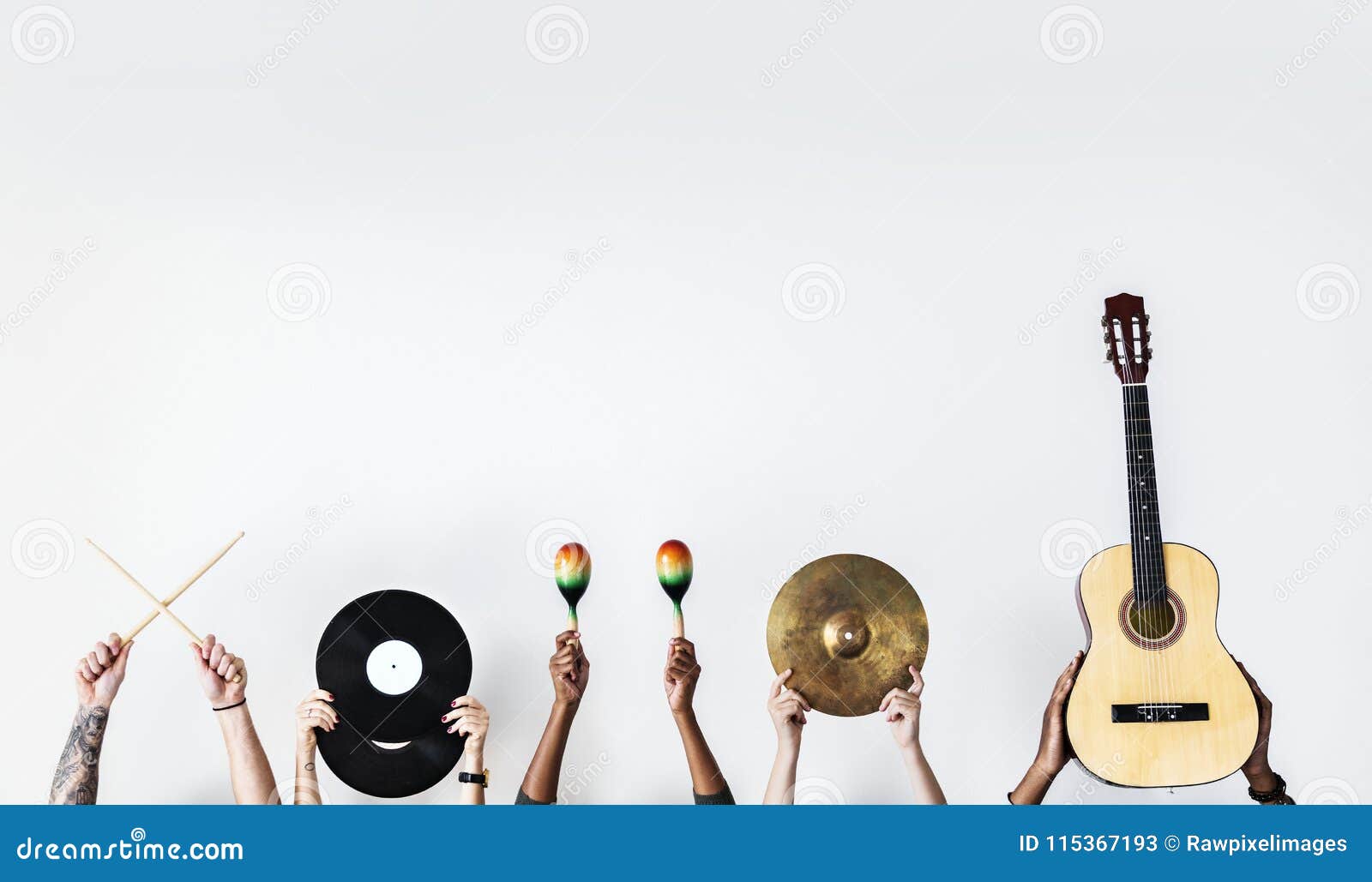 People`s Hands Holding Musical Instruments Stock Image - Image of ...