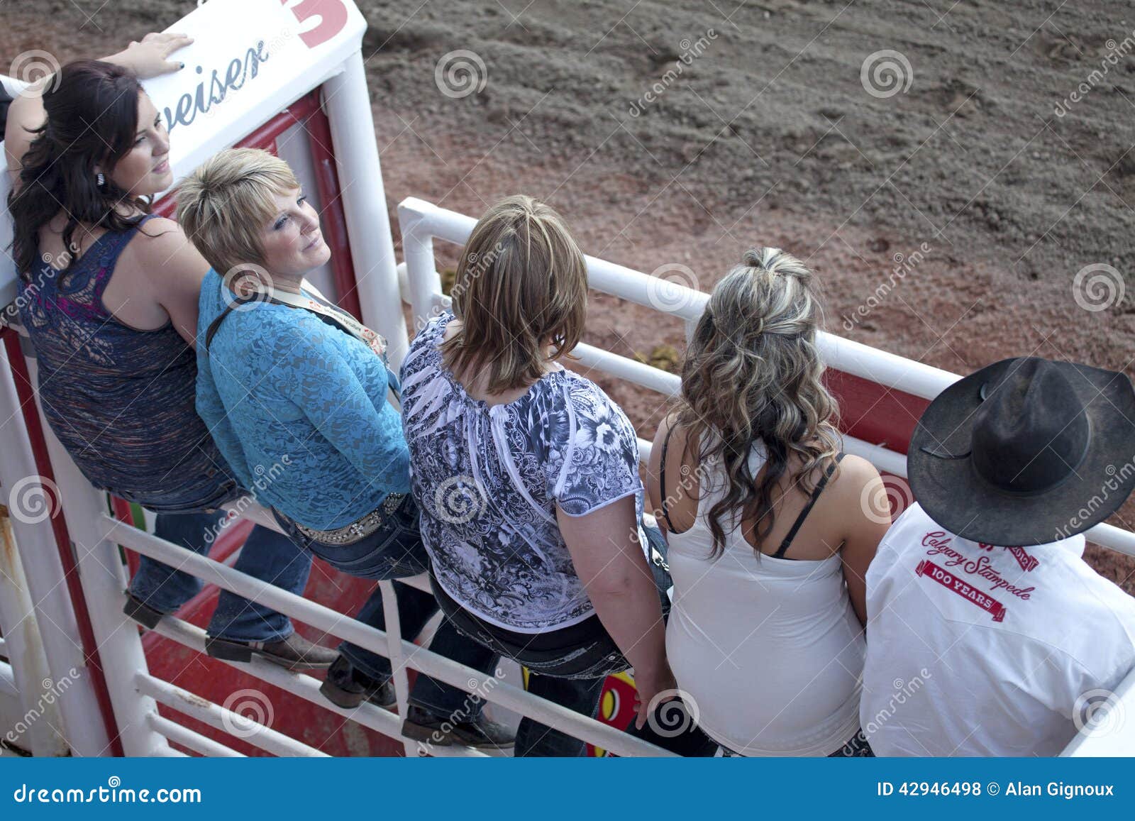 People Sat on a Gate, Calgary Editorial Stock Photo - Image of track ...